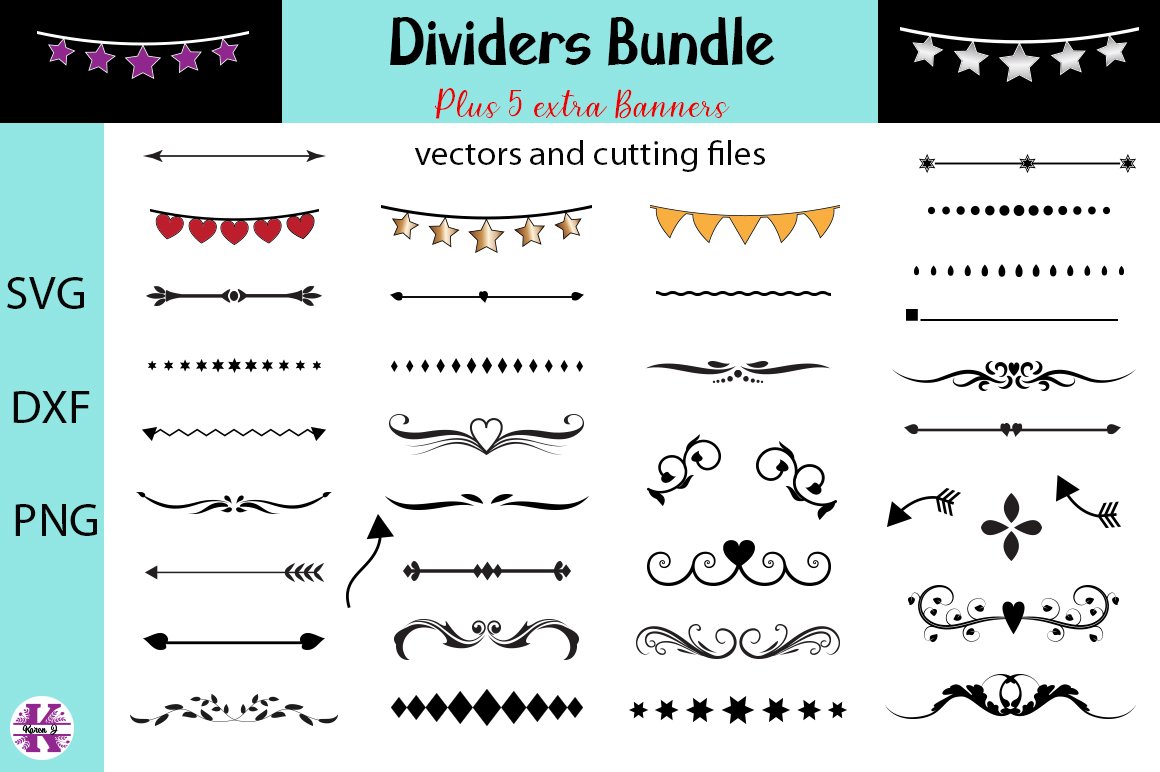 Dividers Bundle - SVG DXF PNG - For Crafters (282977) | Cut Files ...