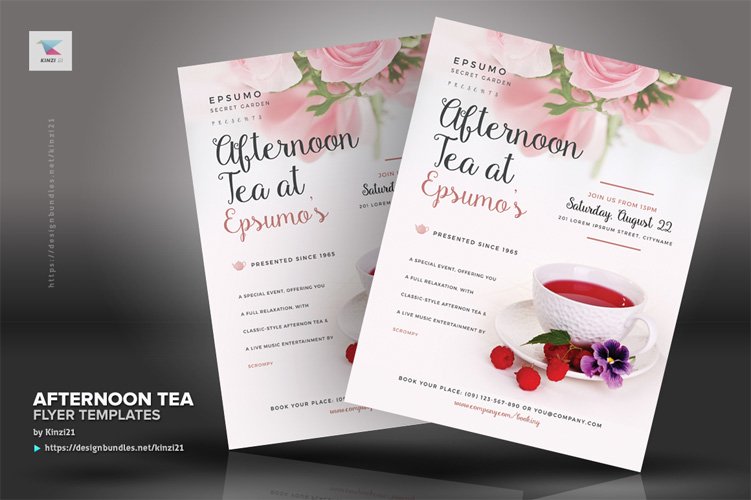 Afternoon Tea Flyer Templates (317719) | Flyers | Design Bundles