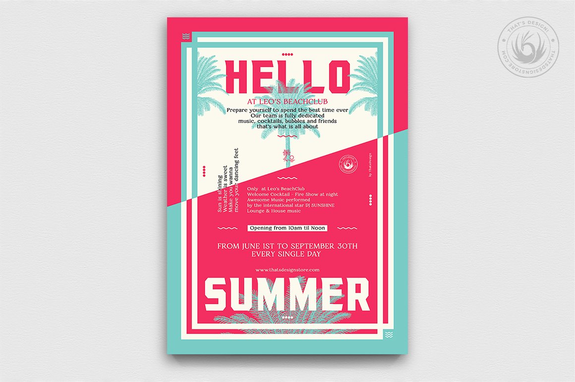 Summertime Flyer Template V4 (568541) | Flyers | Design Bundles