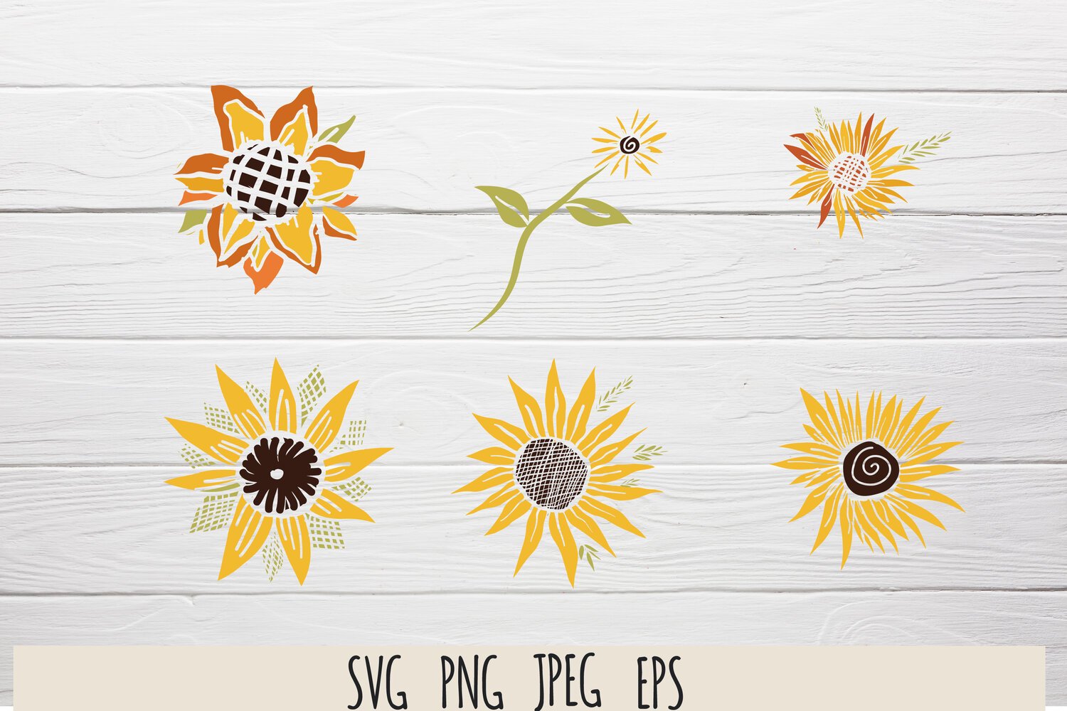 Sunflower SVG cut file BUNDLE (929300) | Illustrations | Design Bundles