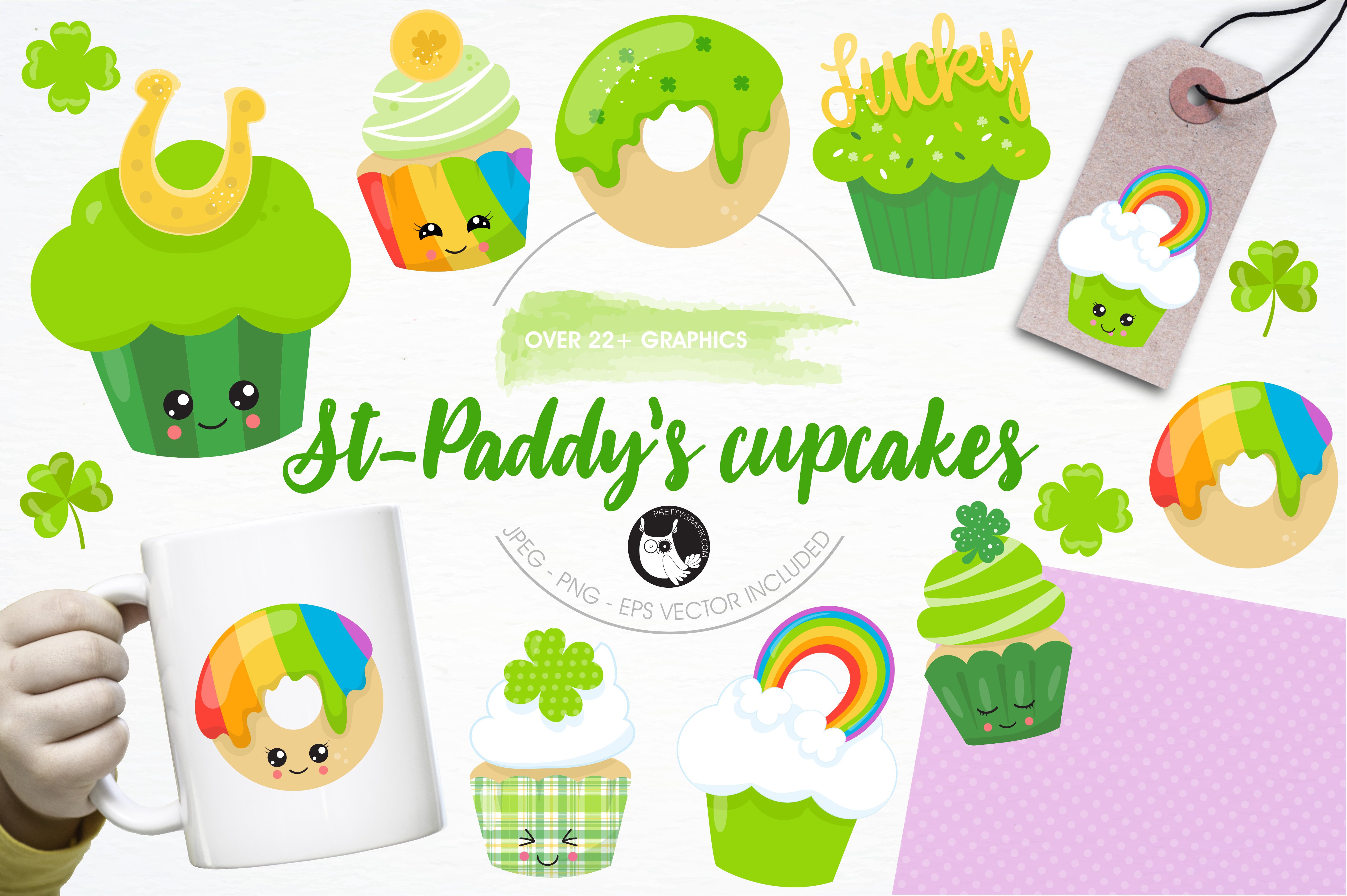St-Patrick's cupcakes graphics and illustrations (23159 ...