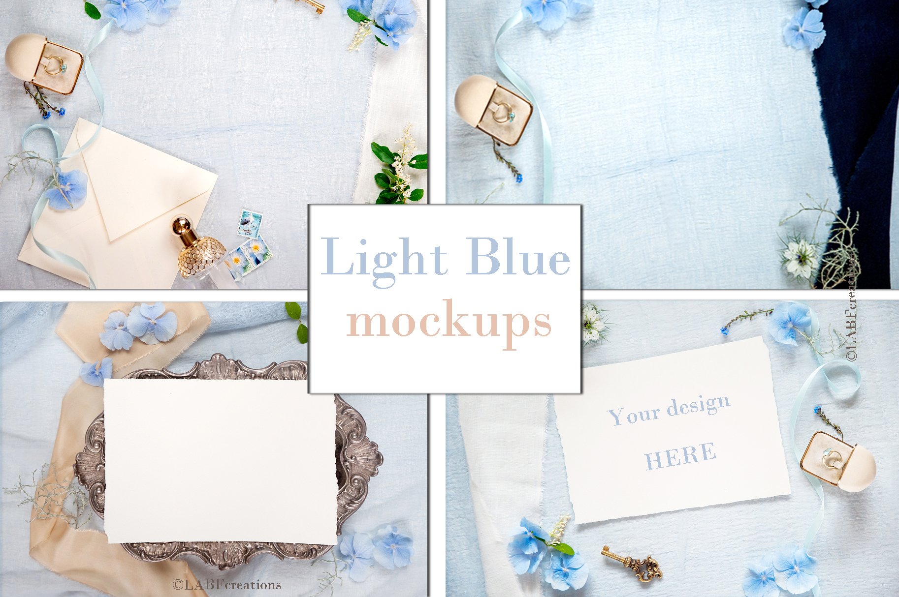 Light BLUE mockups collection / Soft blue Styled Photos (192070 ...