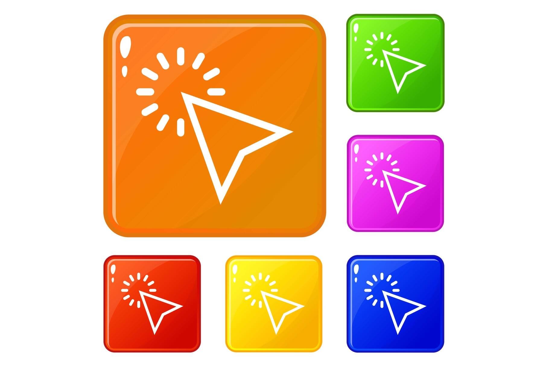 Click icons set vector color (527188) | Icons | Design Bundles