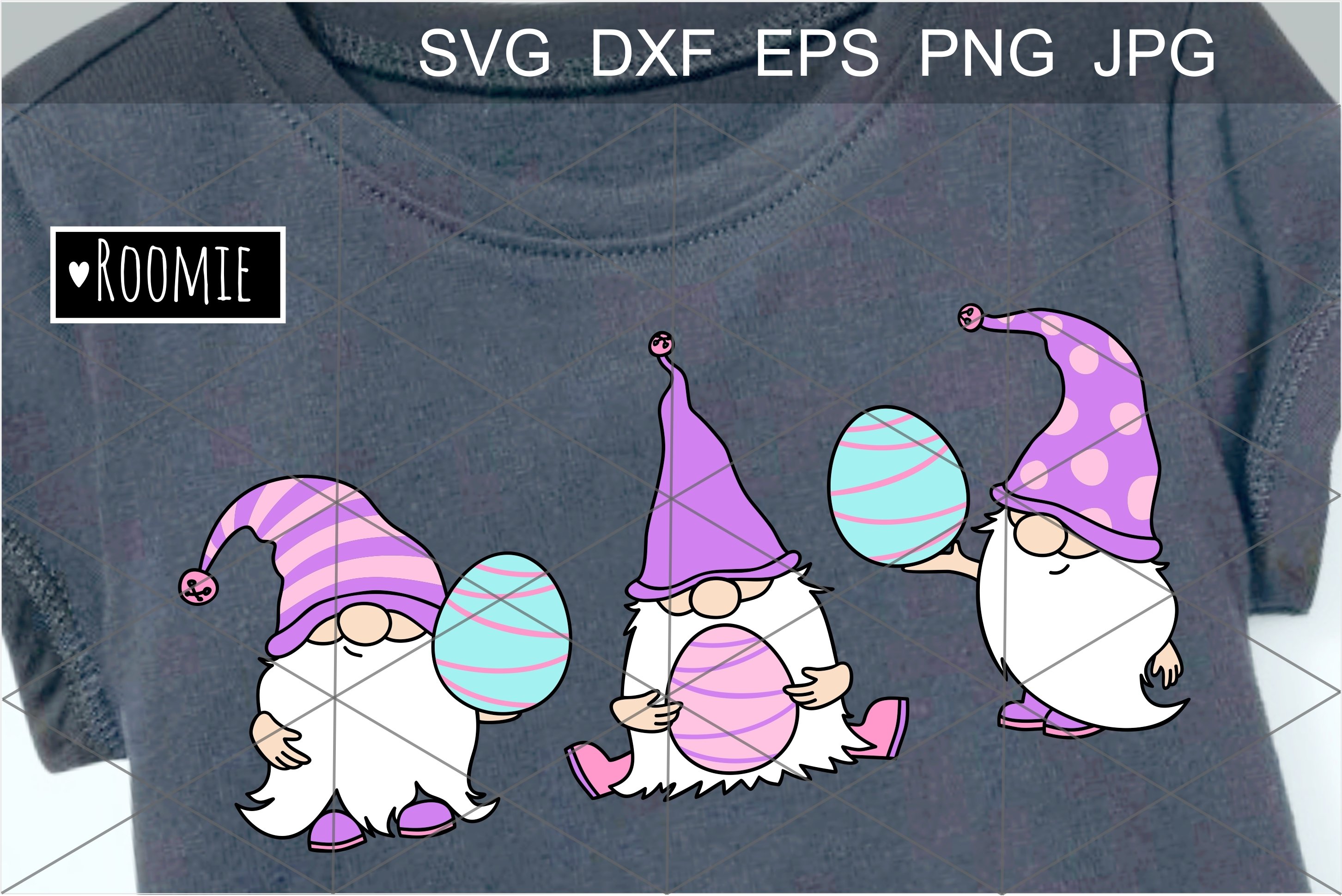 Happy Easter SVG gnomes with eggs. Silhouette, Cricut file (1232129 ...