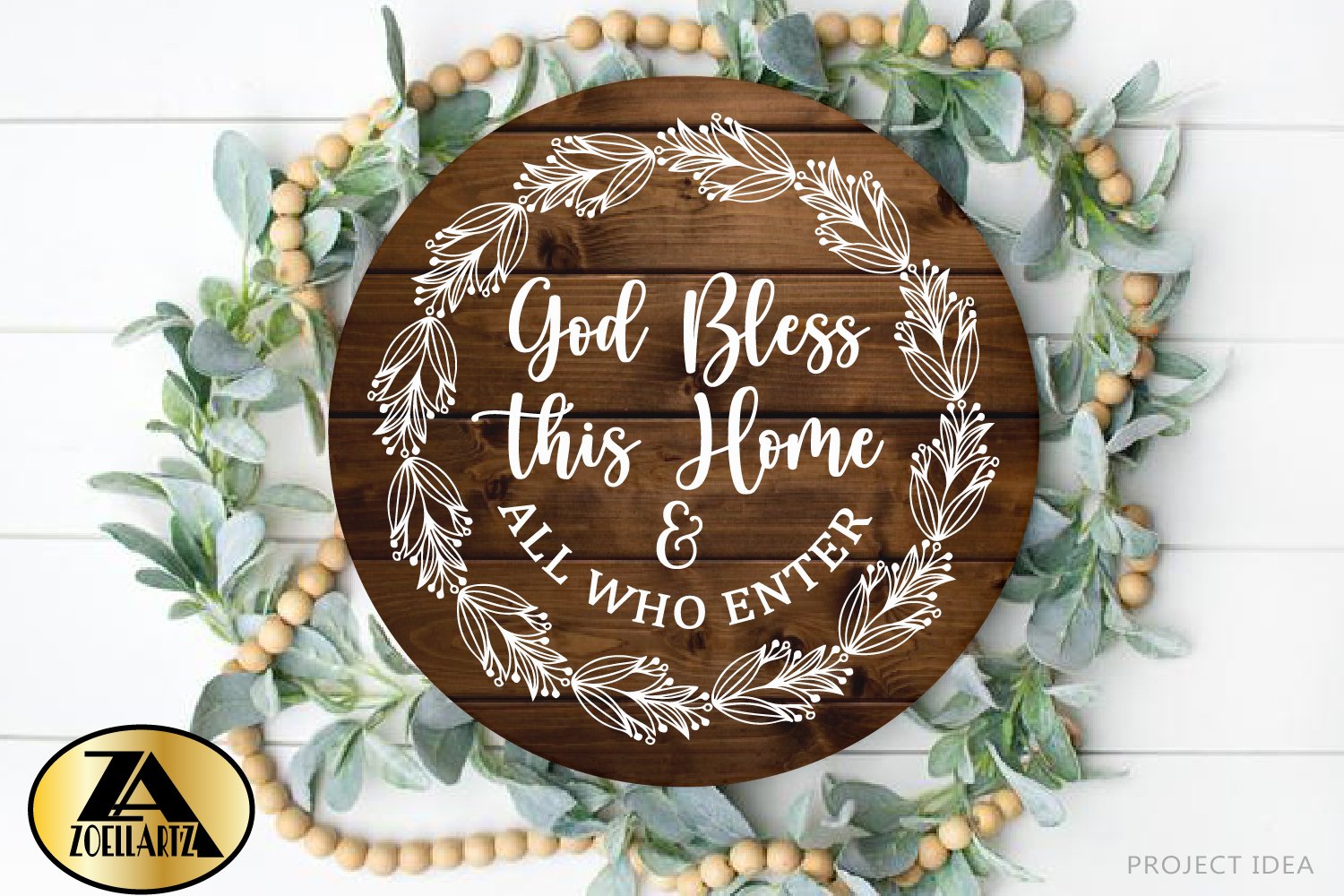 Monogram SVG Home Sign SVG Farmhouse Wreath SVG Cut Files (1105367 ...