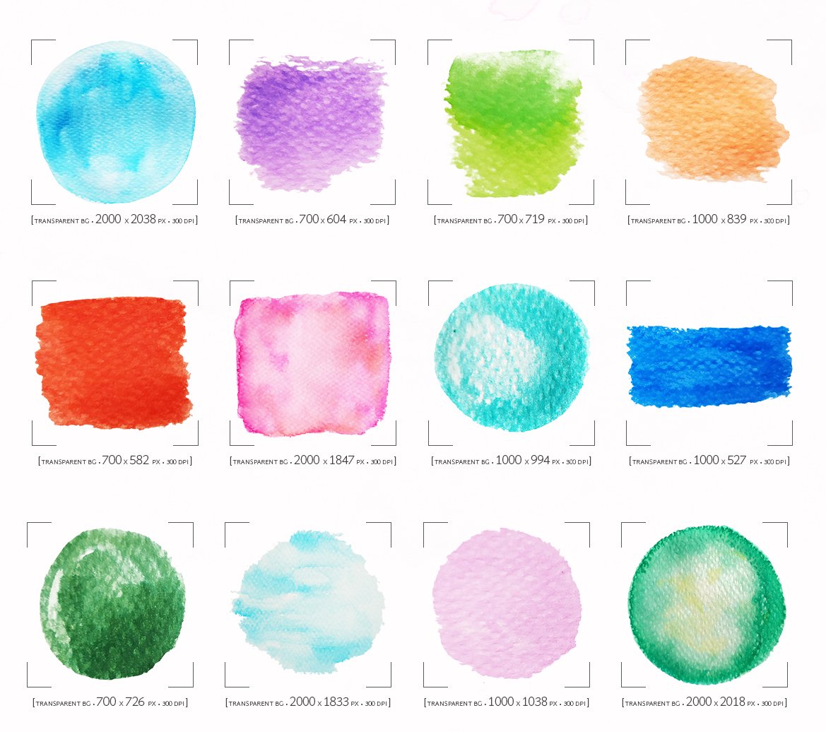 Watercolor Splotches (532476) | Textures | Design Bundles