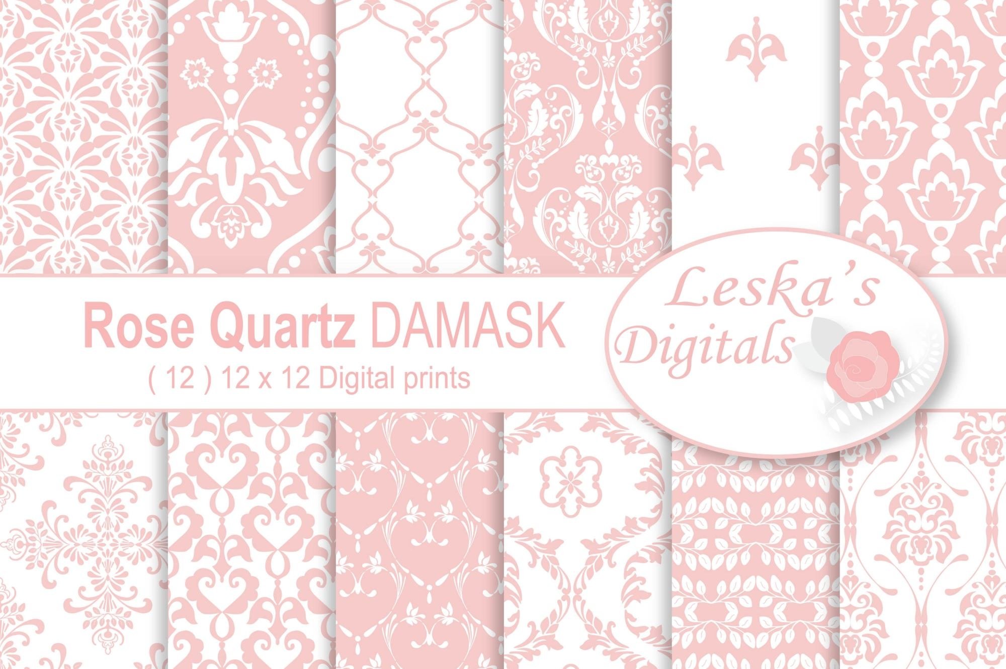 Pink Damask Digital Paper (13051) | Backgrounds | Design Bundles