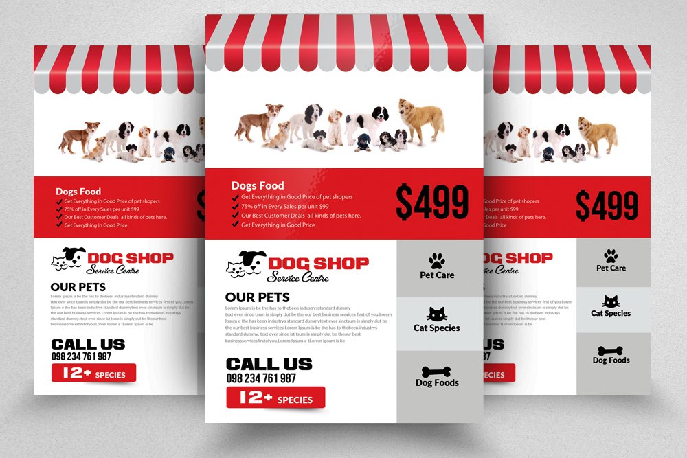 Pets Shop Flyer Template (156951) | Flyers | Design Bundles