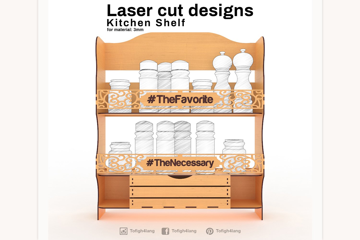 Kitchen shelf - Laser cutting File (483203) | Laser Engraving | Design ...