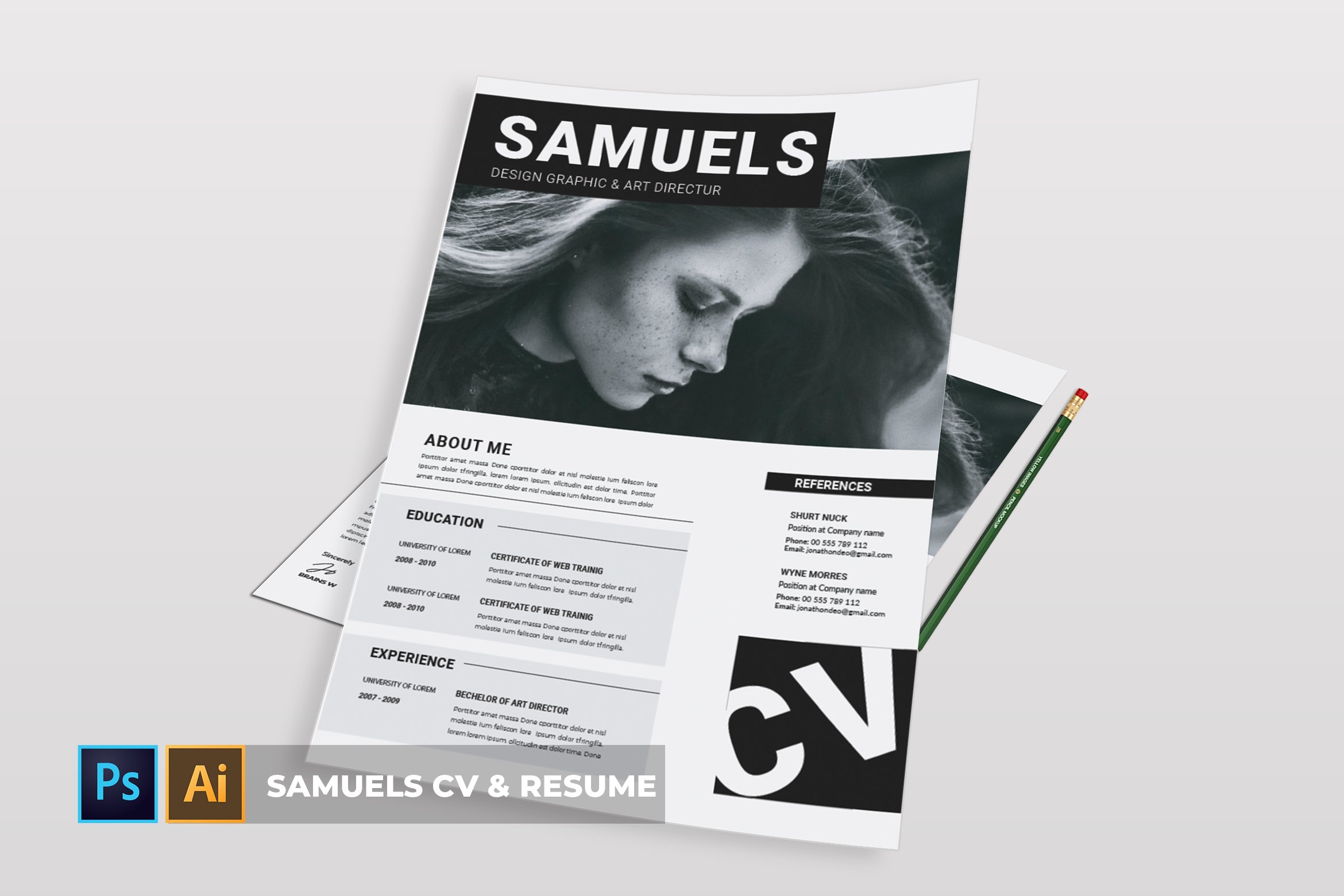 Samuels | CV & Resume (776568) | Resume Templates | Design Bundles