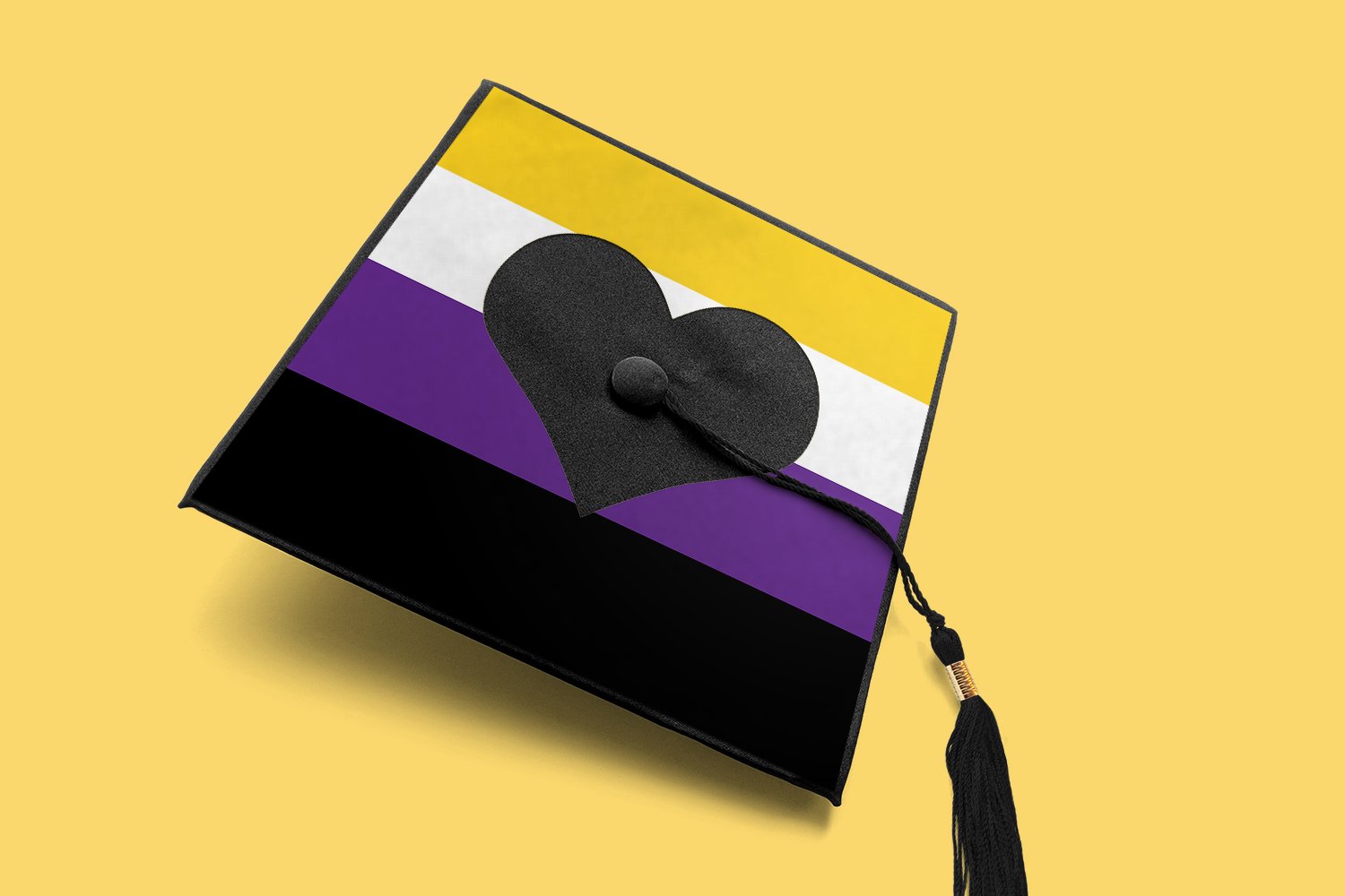 LGBT Pride Stripes with Heart Graduation Cap Decoration SVG (267192 ...