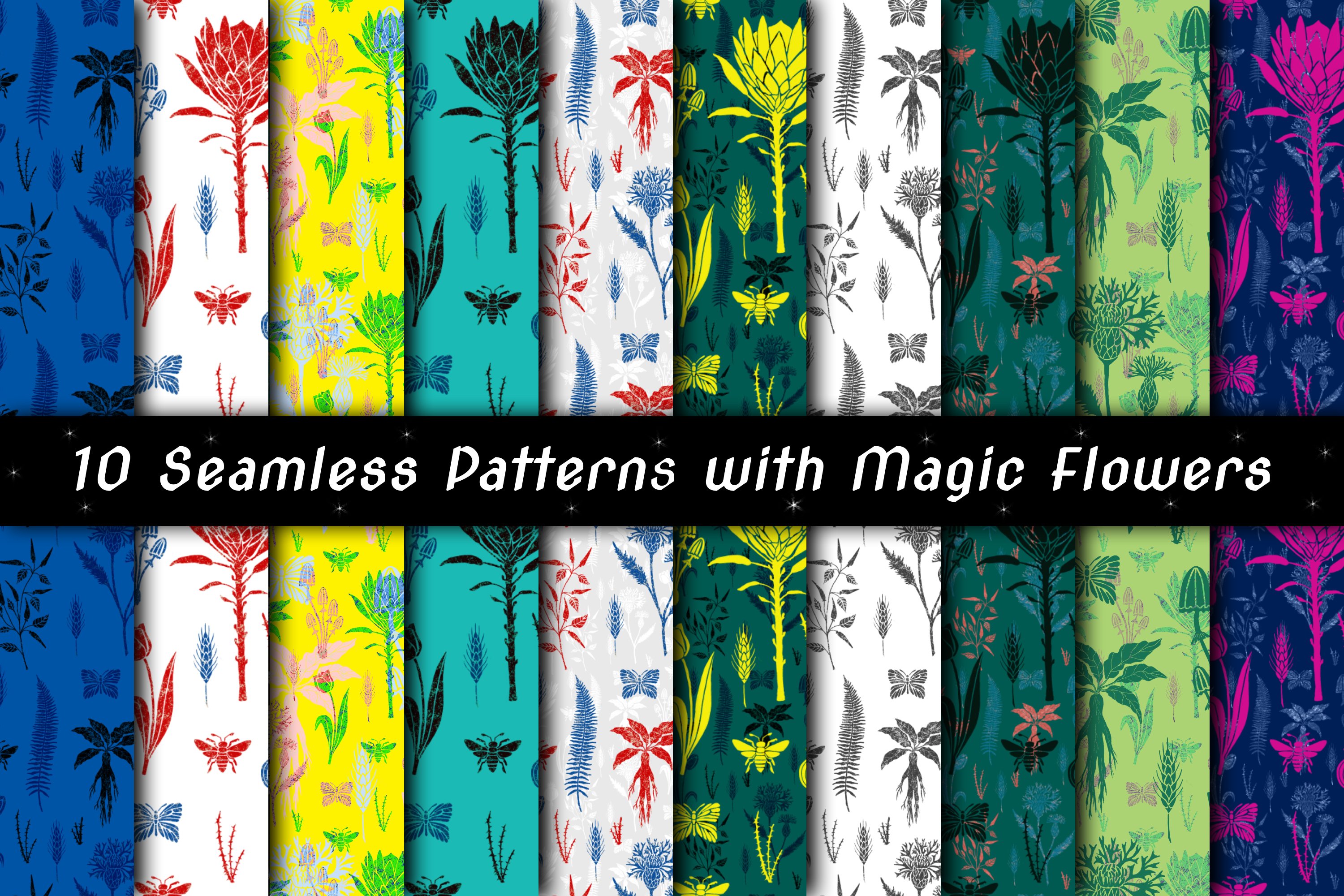 70 Magic Elements and 30 Seamless Patterns (542448) | Patterns | Design ...