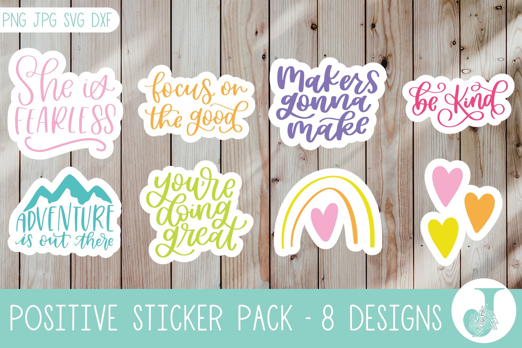 Paper & Party Supplies Paper Positive Cute Sayings Sticker Pack 8 pack ...