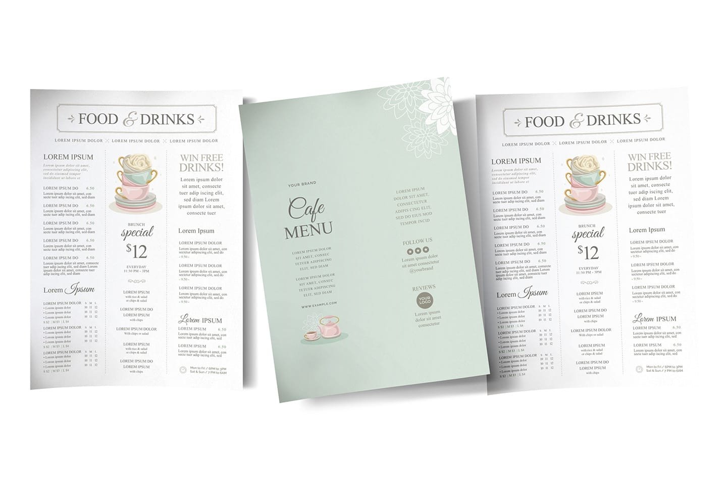Afternoon Tea Menu Template (440132) | Brochures | Design Bundles
