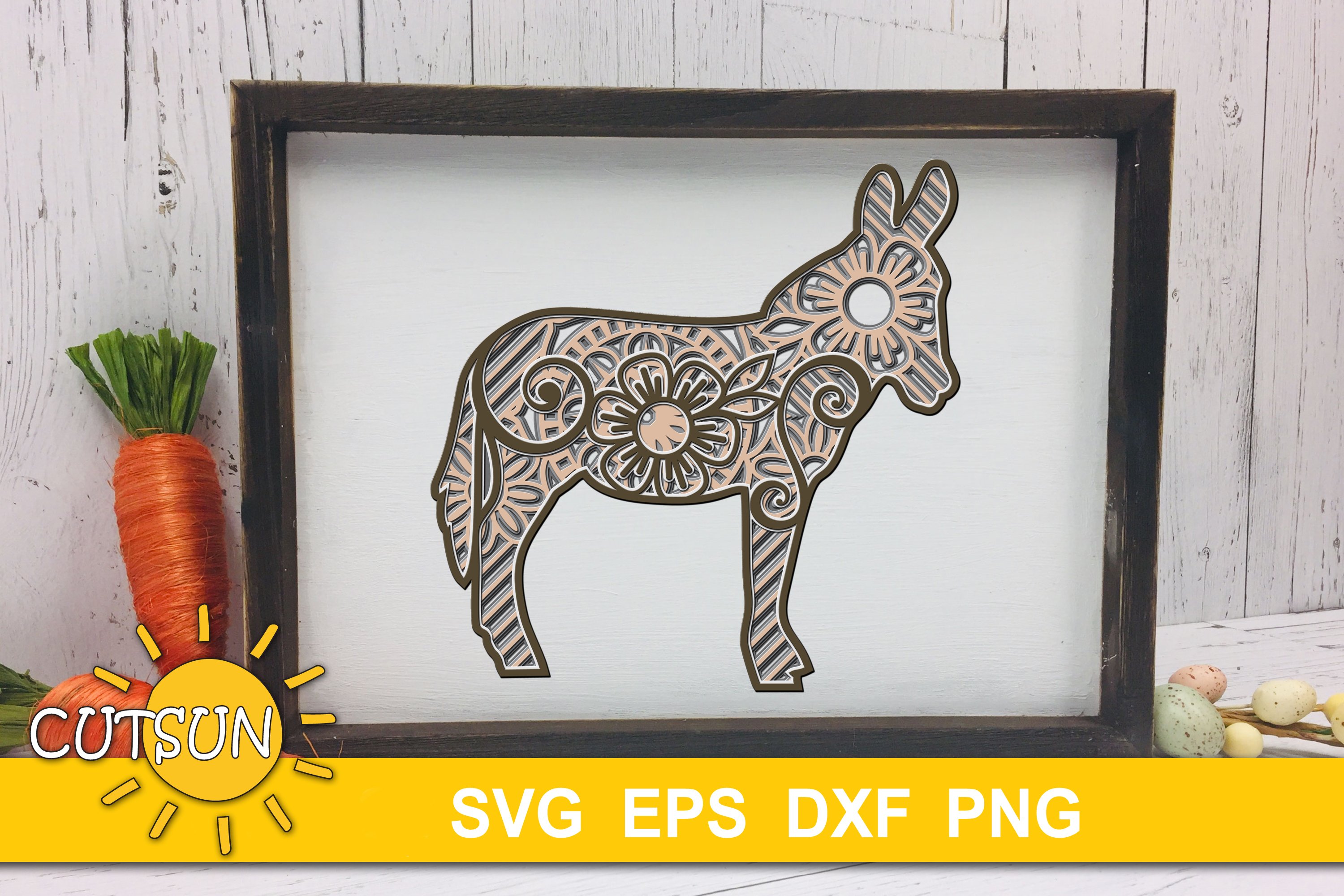 Drawing & Illustration Digital Art & Collectibles Mandala donkey dxf ...