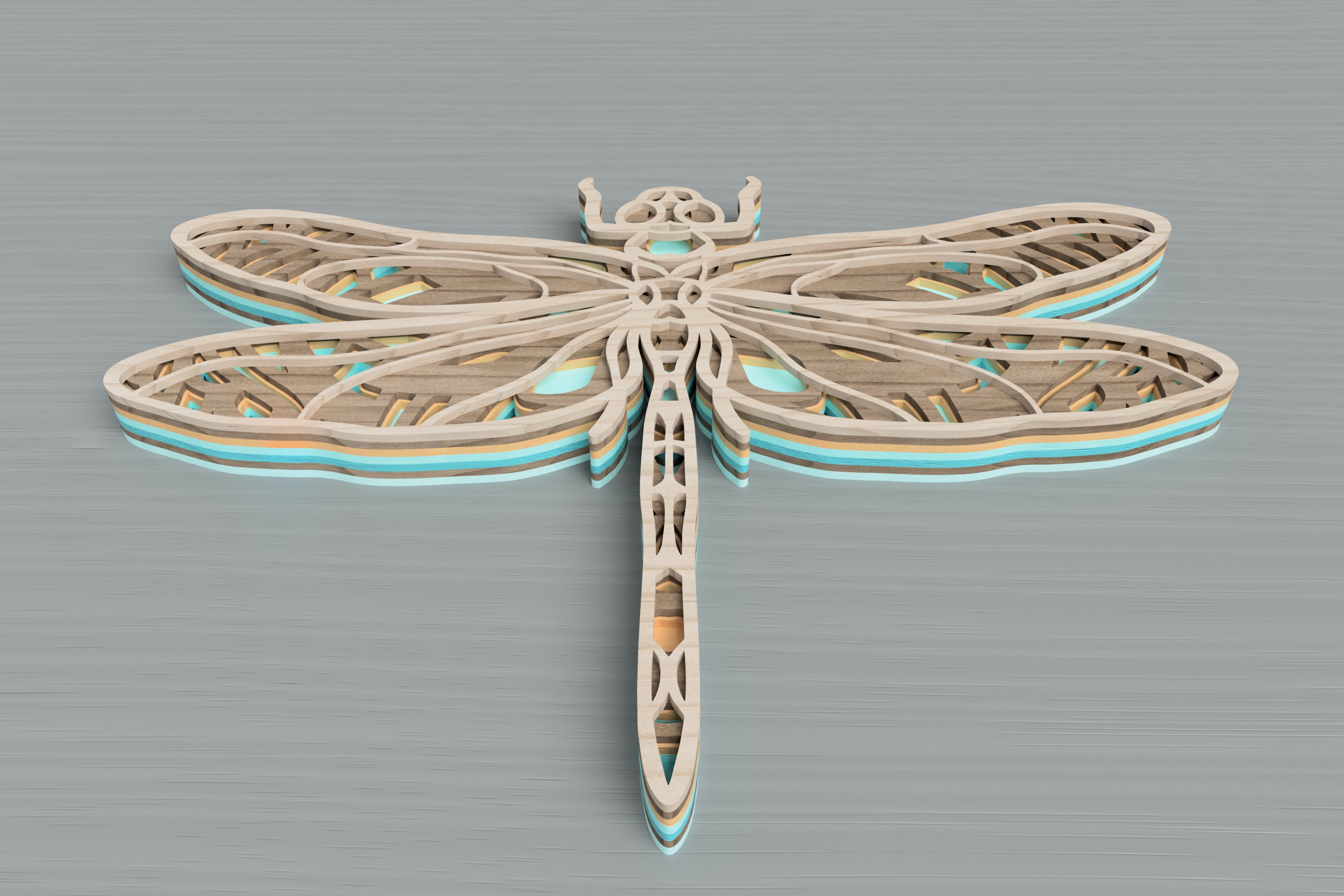 Insect laser cut file - Dragonfly Mandala