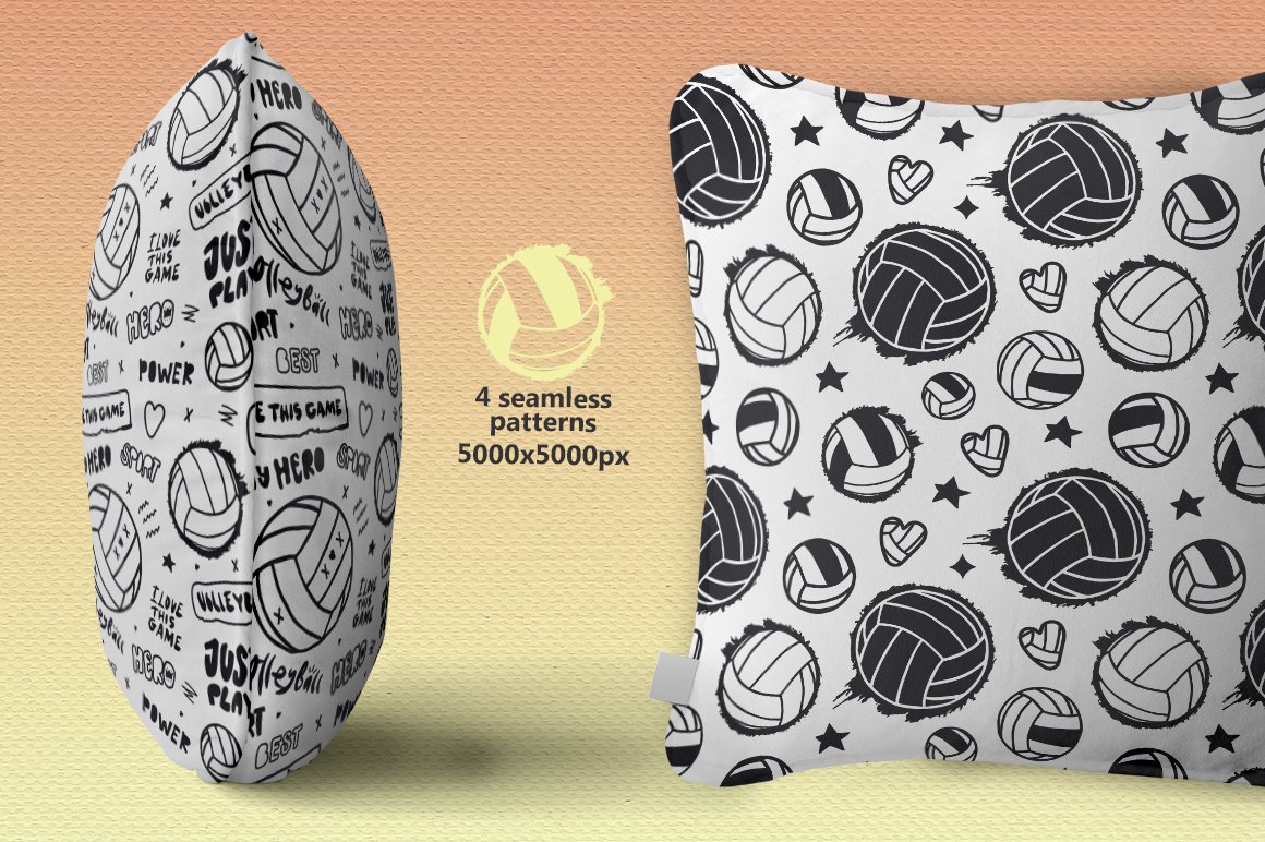 Art Volleyball. Pattern collection. (678154) | Patterns | Design Bundles