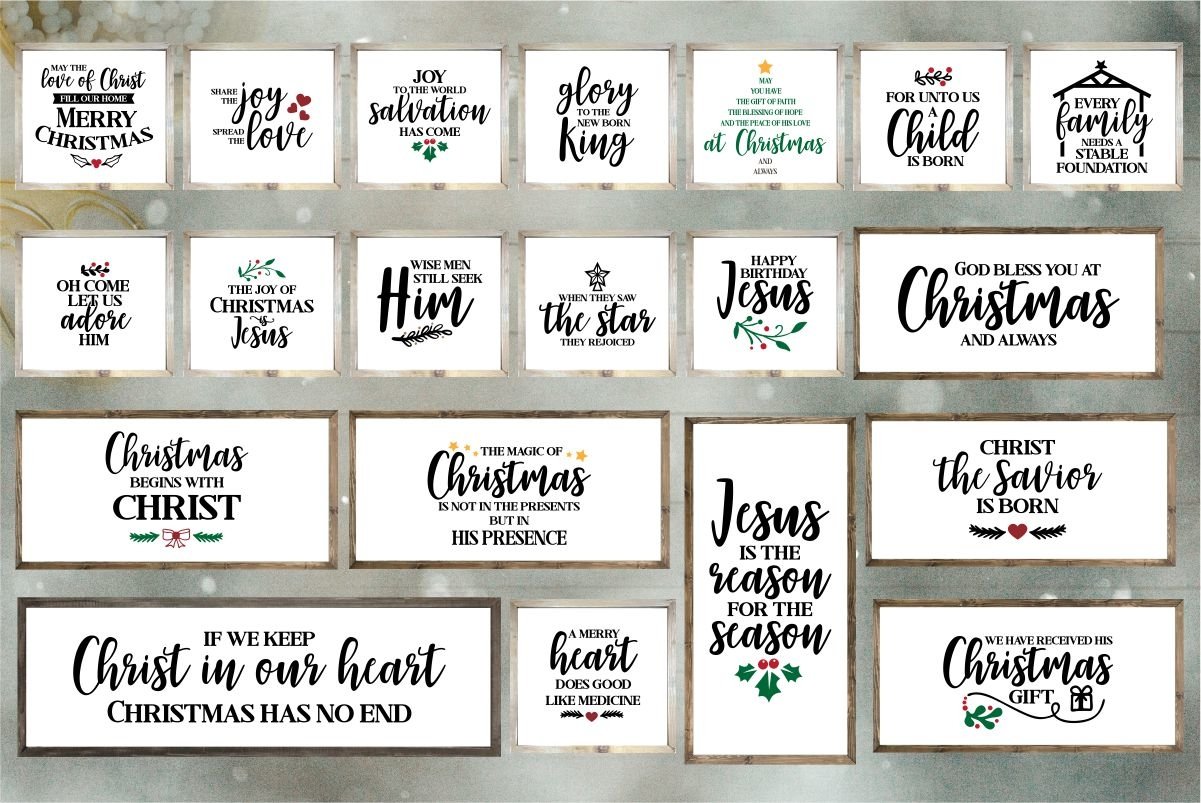 Christian Christmas Signs SVG Bundle - Religious quotes SVG (712205 ...