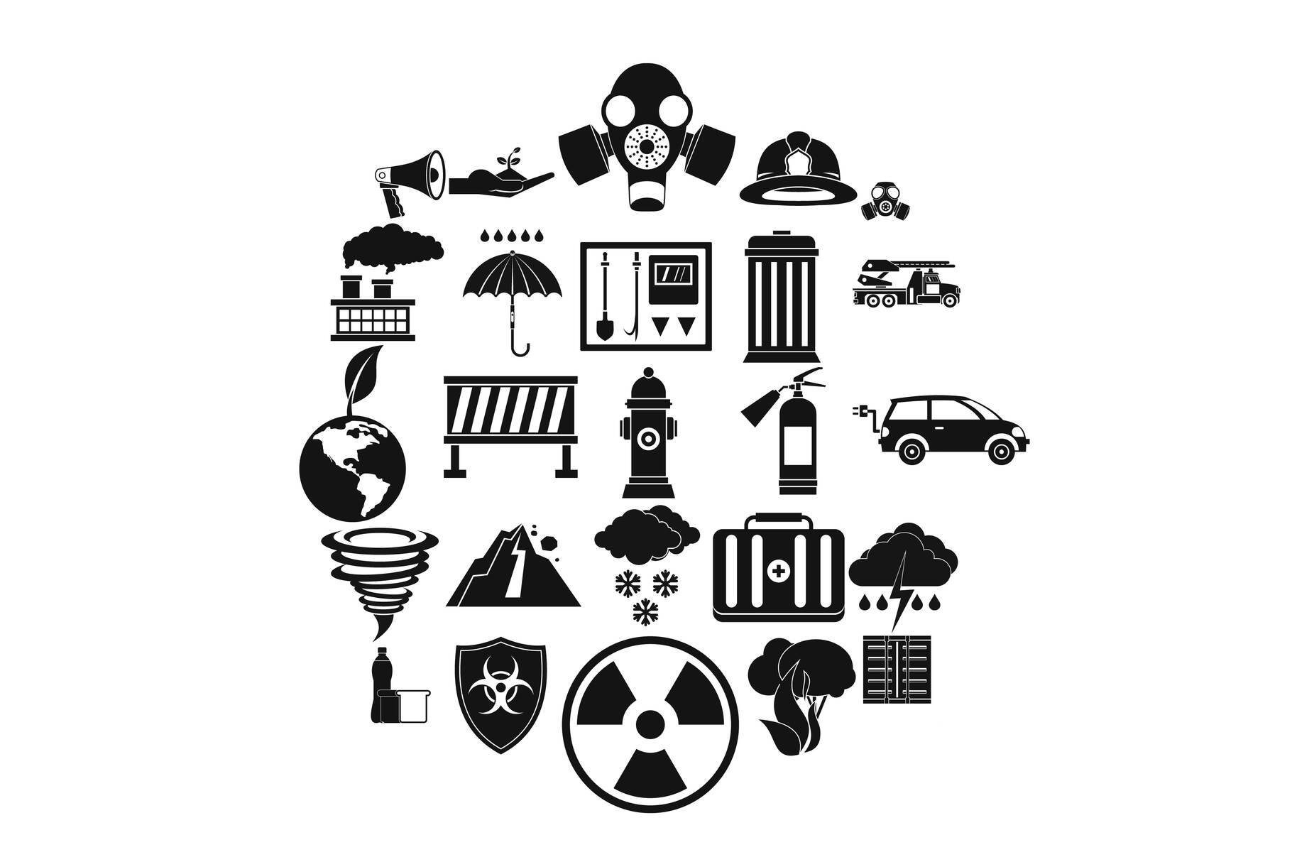 Affliction icons set, simple style (508546) | Icons | Design Bundles