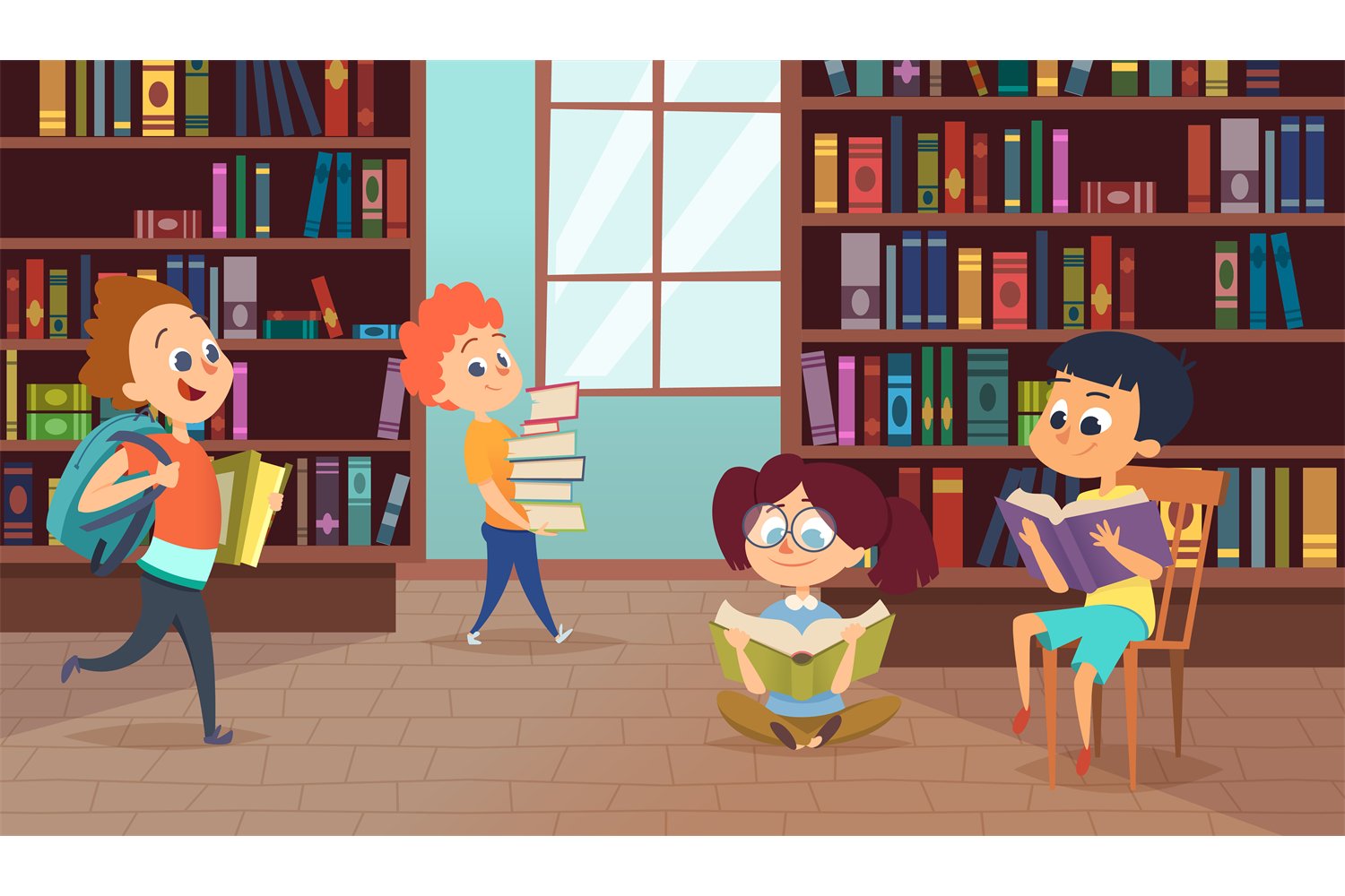 Background with school characters. Vector pictures of pupils (828148 ...