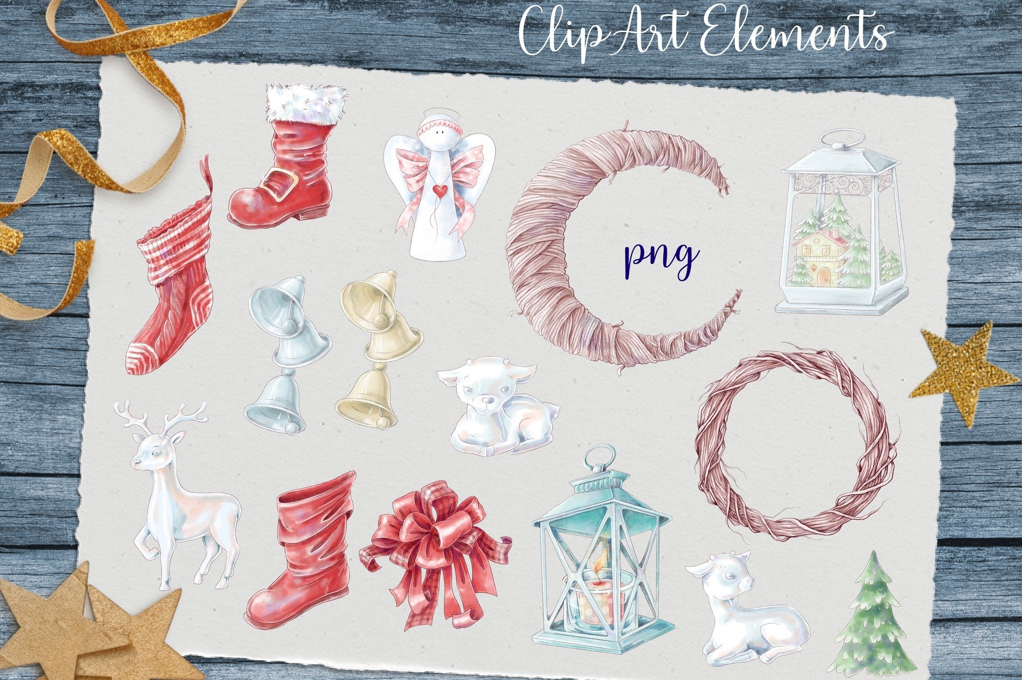 Christmas Watercolor clipart (967609) | Illustrations | Design Bundles