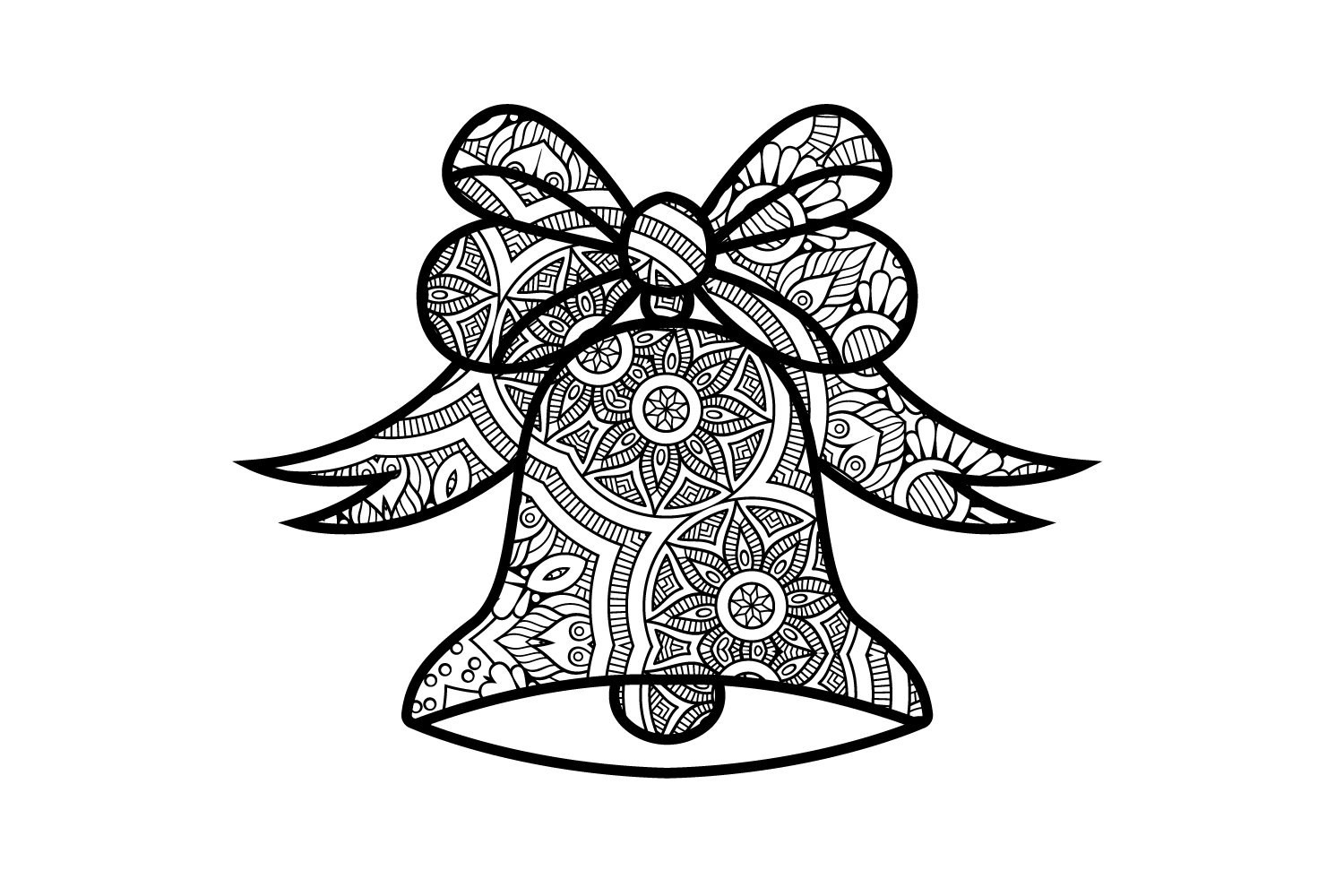 Mandala Christmas Bell Printable, Paper Cut Decor, Thin Line (817292 ...