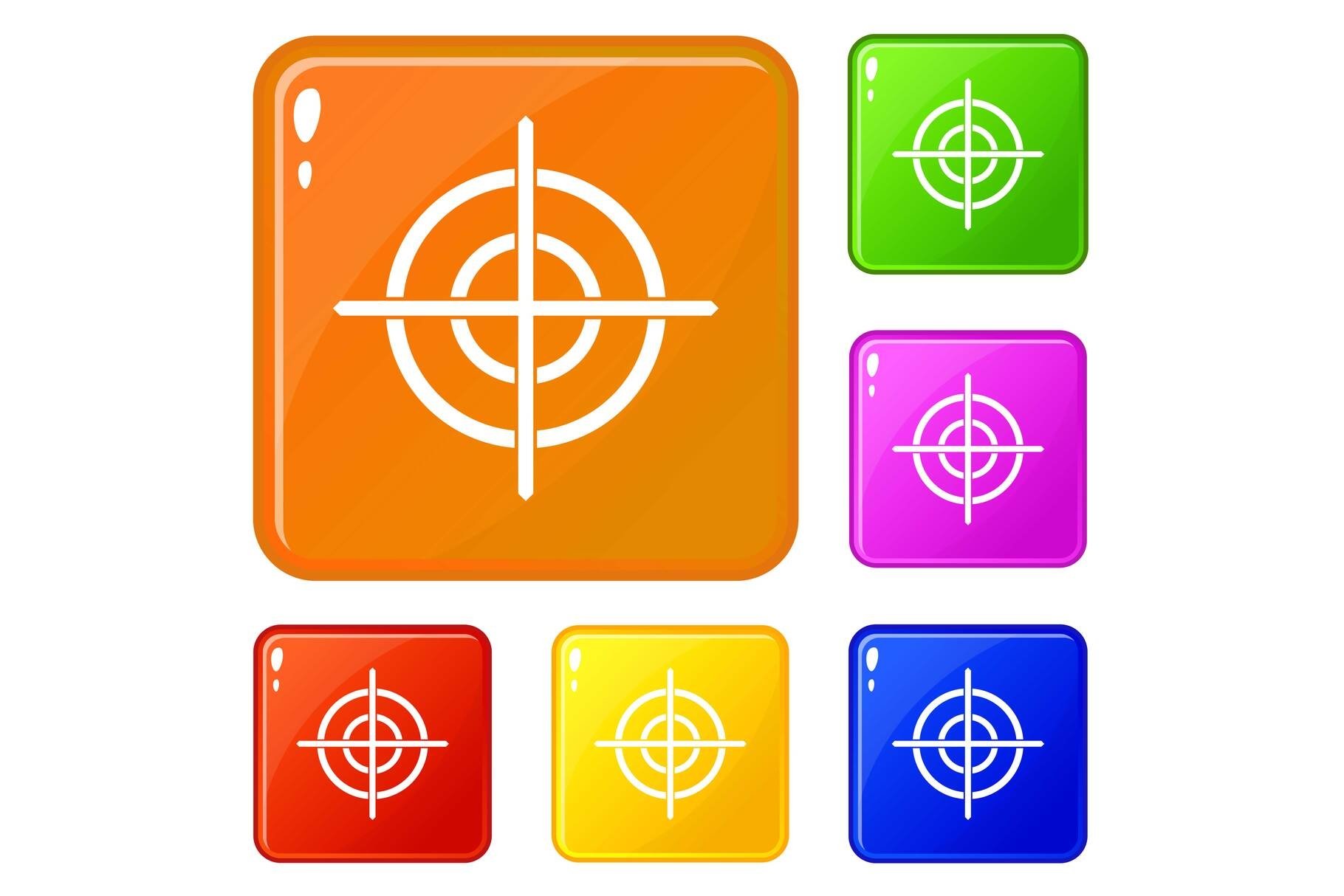 Target crosshair icons set vector color (527429) | Icons | Design Bundles