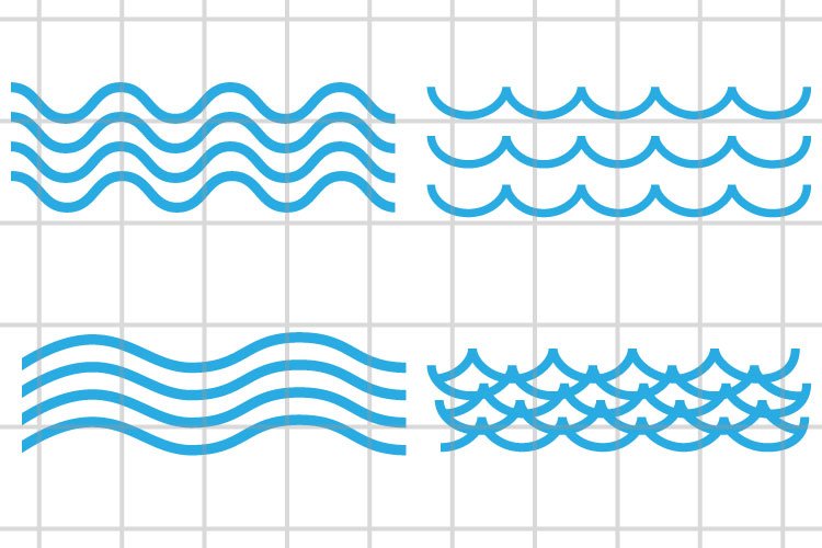 Wave or wind SVG set for cut. Water or ocean (872262)