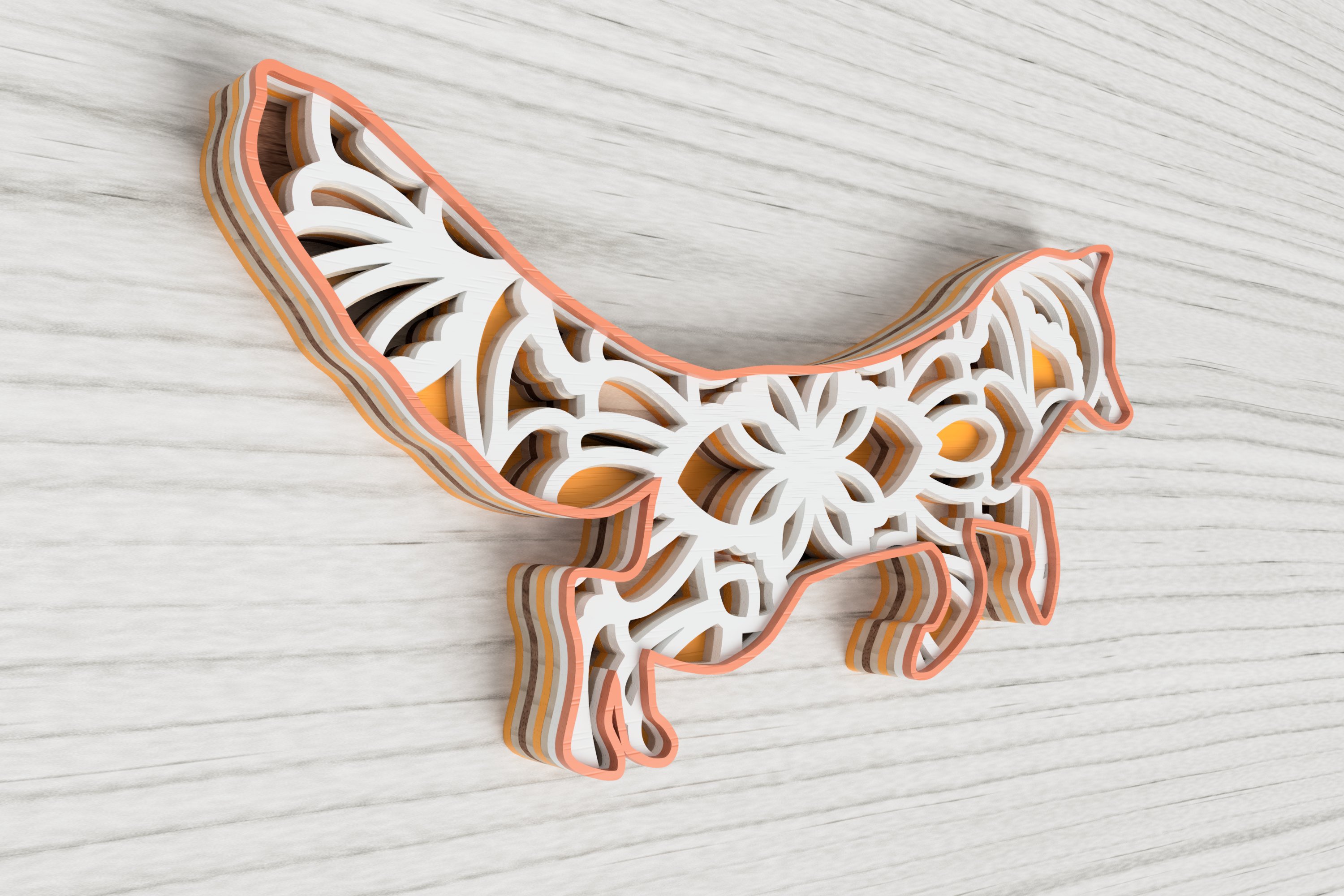 Animal laser cut file - Fox Mandala