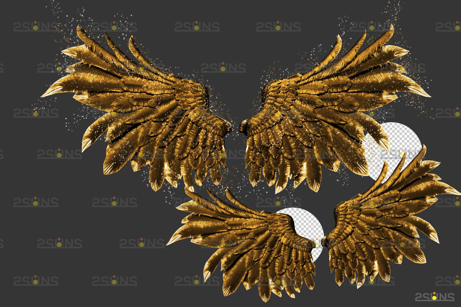 Golden Angel Wing overlay & Photoshop overlay (1132971) | Actions ...