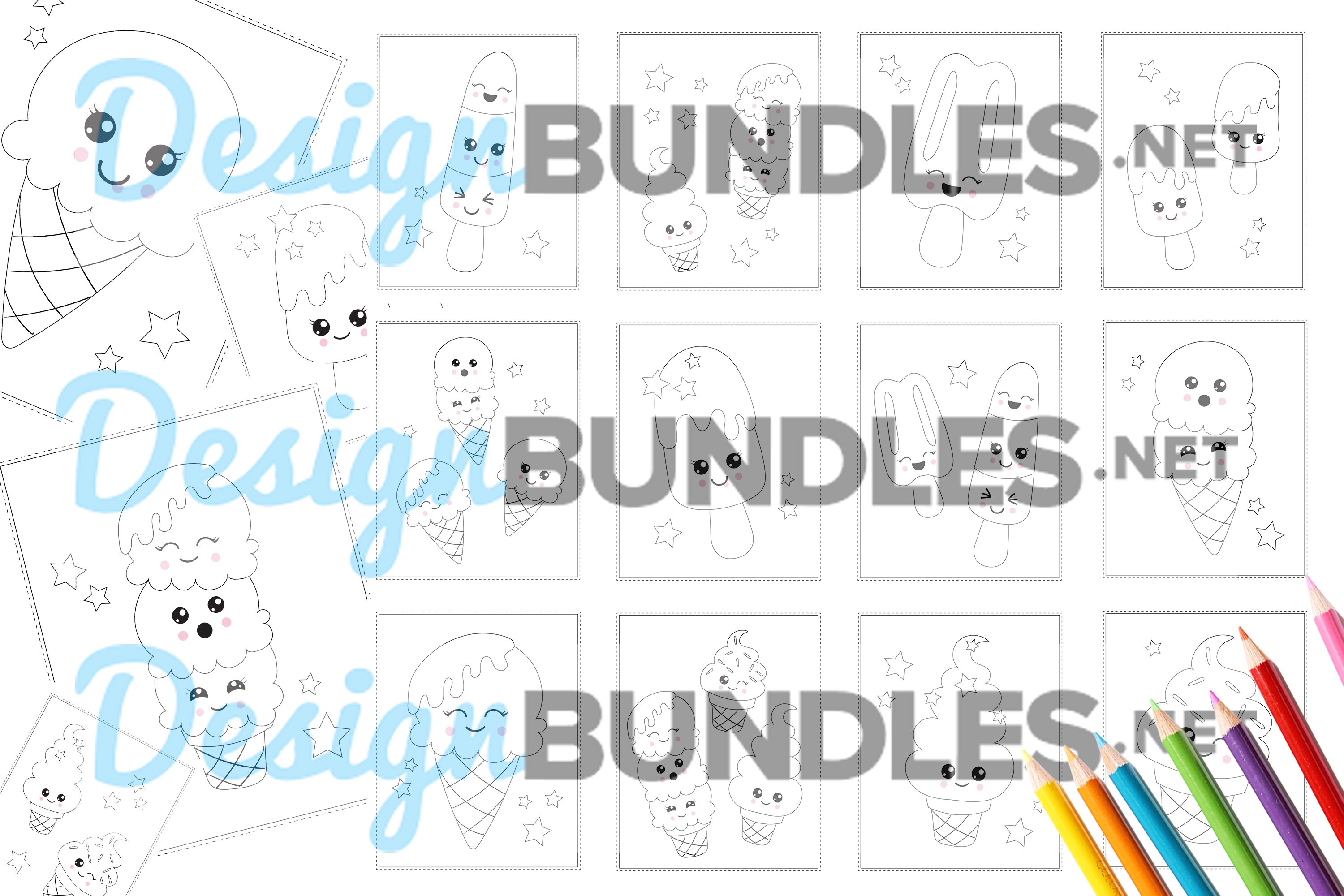 Ice cream Coloring Book