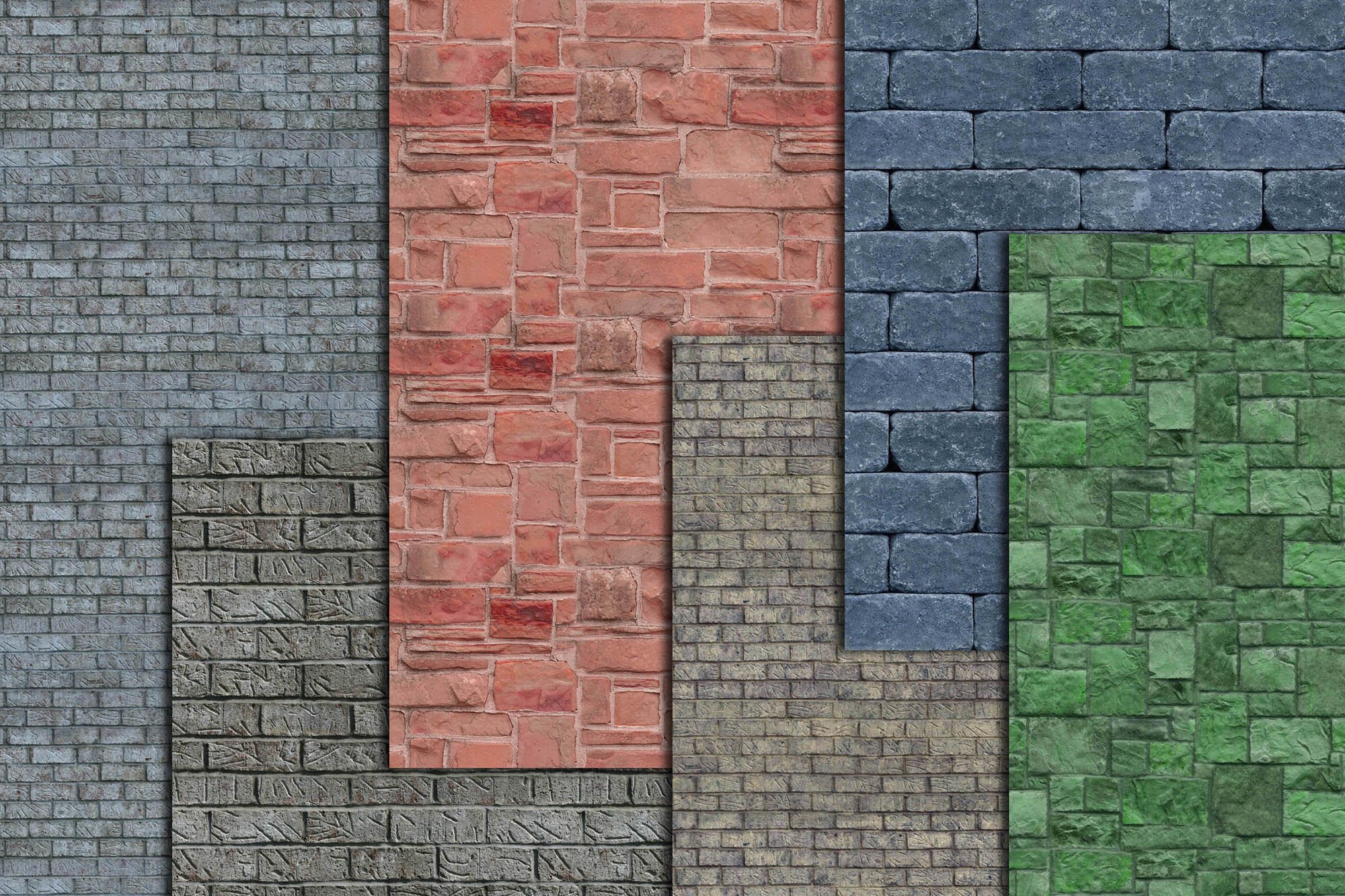 Brick Digital Paper, Brick textures, Brick Wall Backdrops A4 (312979 ...