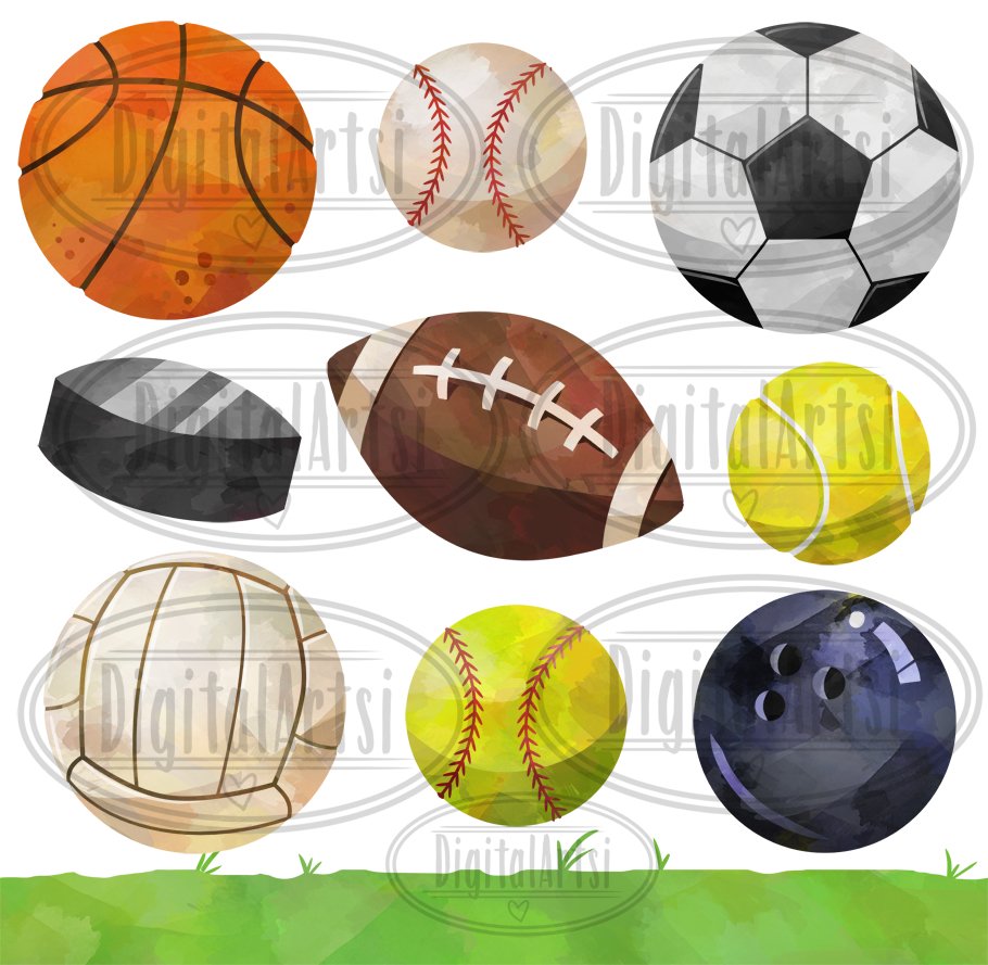 Watercolor Sports Clipart (194253) | Illustrations | Design Bundles