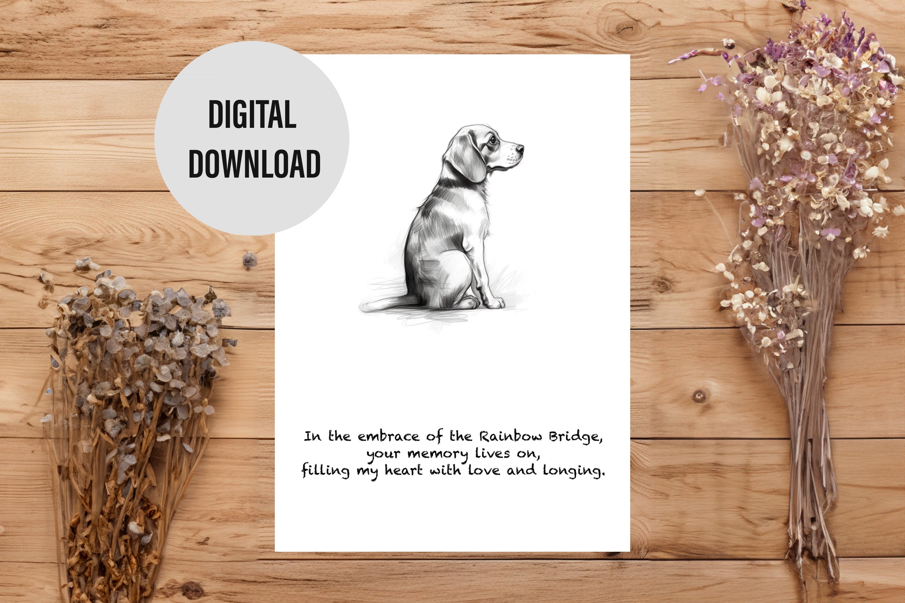 Printable Dog Death Sympathy Card