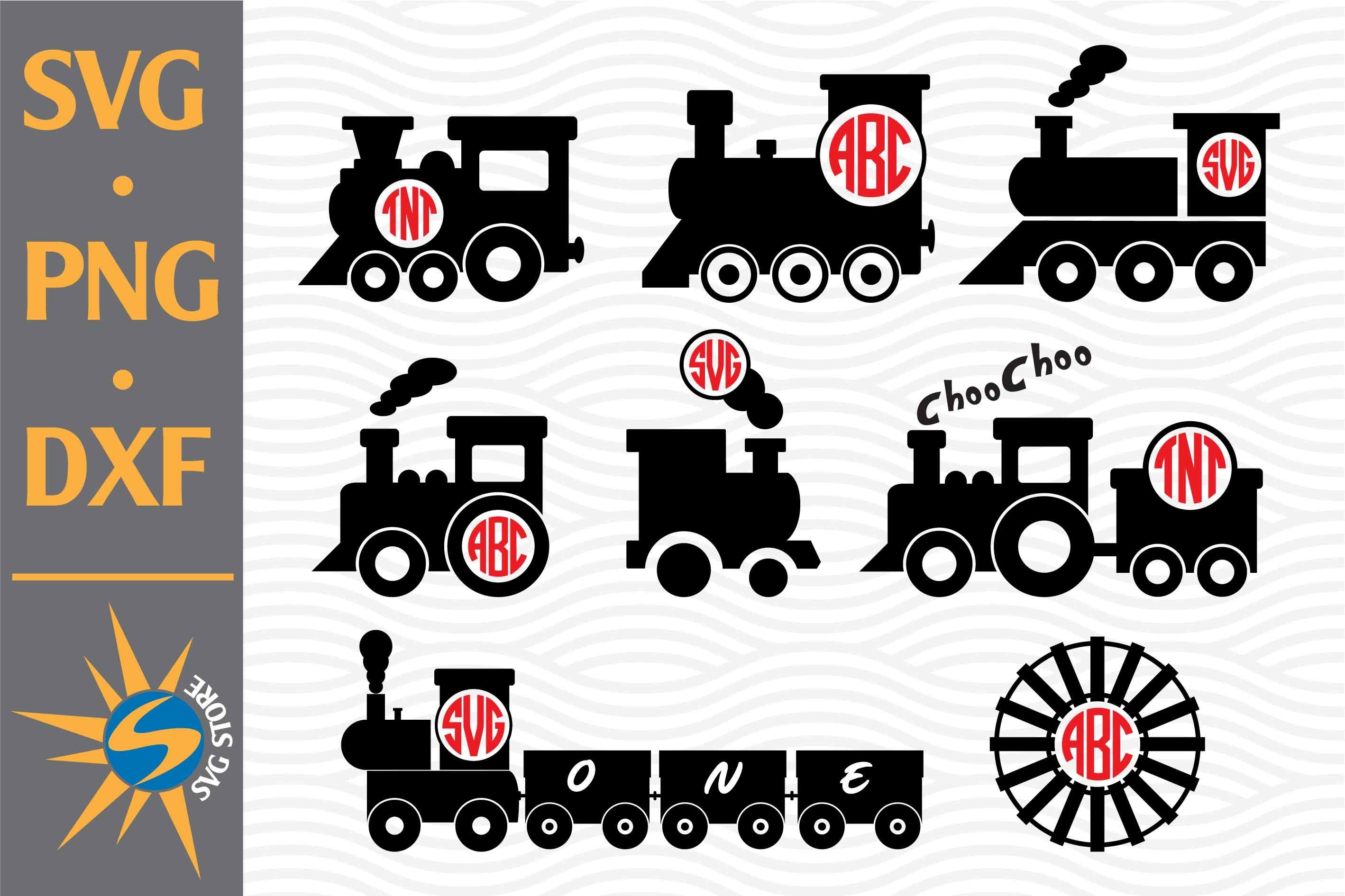 Train Monogram SVG, PNG, DXF Digital Files Include (748129) | Cut Files ...