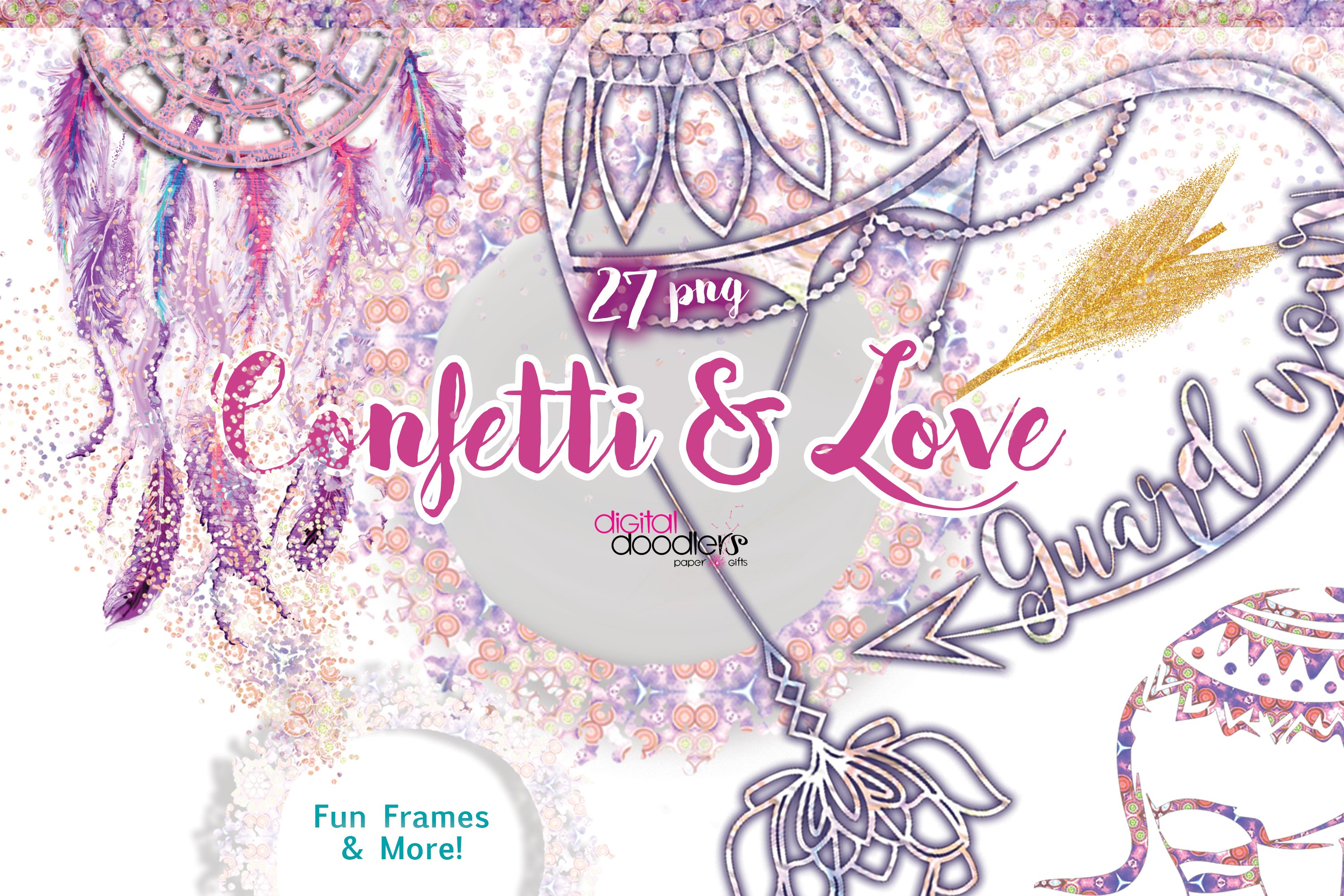 Confetti & Love (306248) | Illustrations | Design Bundles