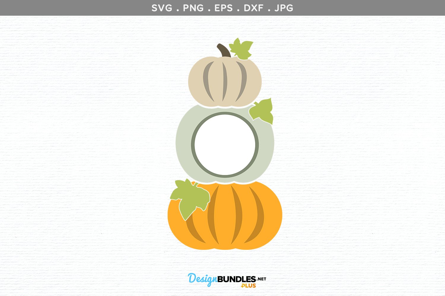 Stacked Pumpkins Monogram Frame - svg, printable