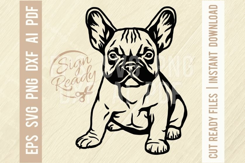 Pet Supplies Silhouette Cut File French Bulldog Icon SVG Vector Files ...