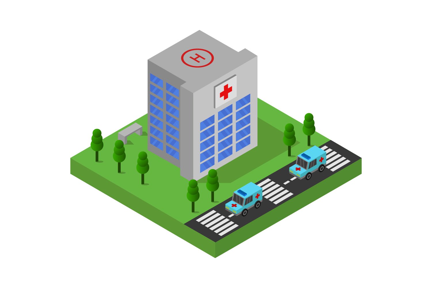 isometric hospital (561921) | Icons | Design Bundles