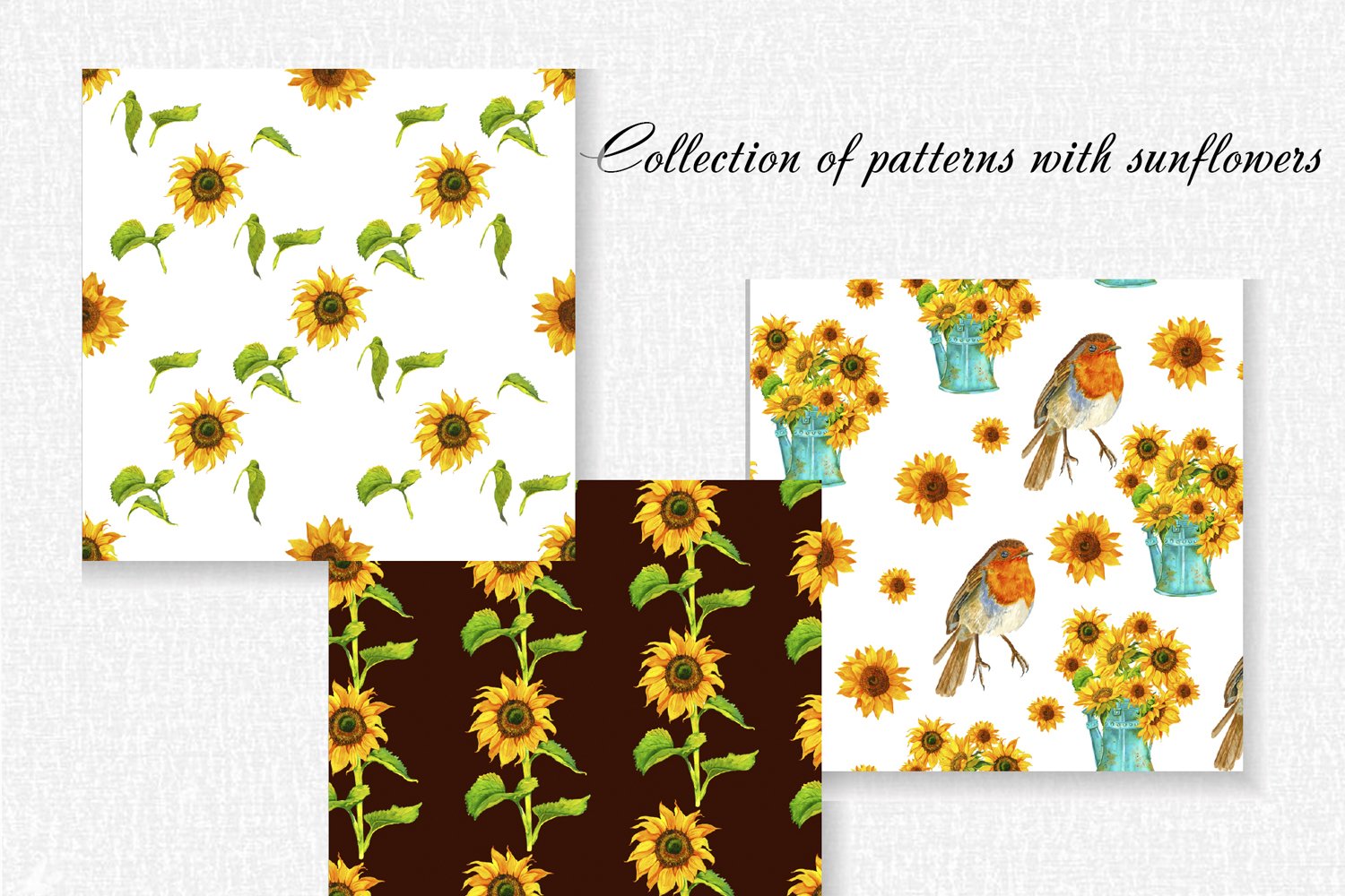 Sunflower Digital Scrapbook Paper, seamless sunflower patter (840801 ...