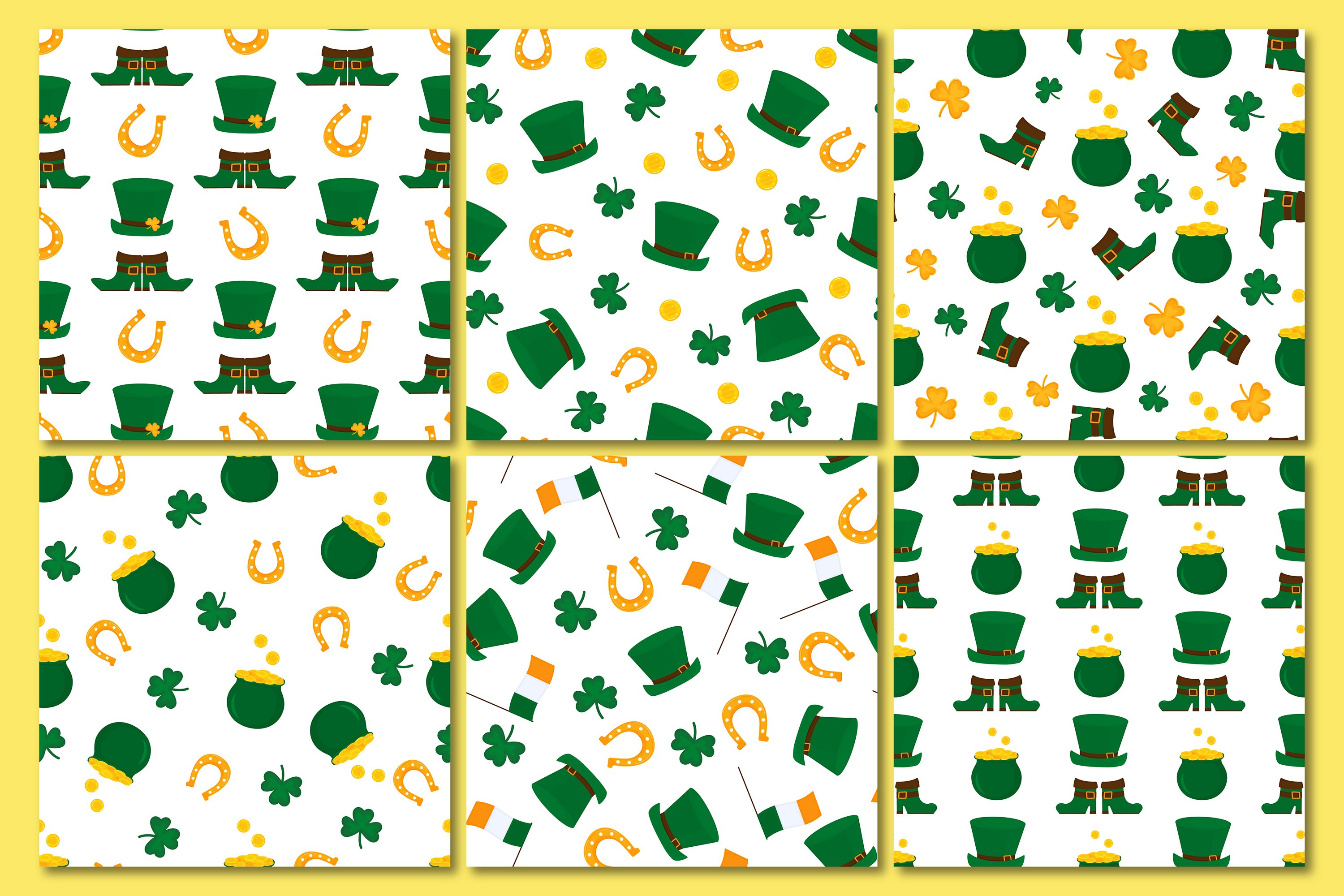 Happy St. Patricks Day seamless patterns (486443) | Patterns | Design ...