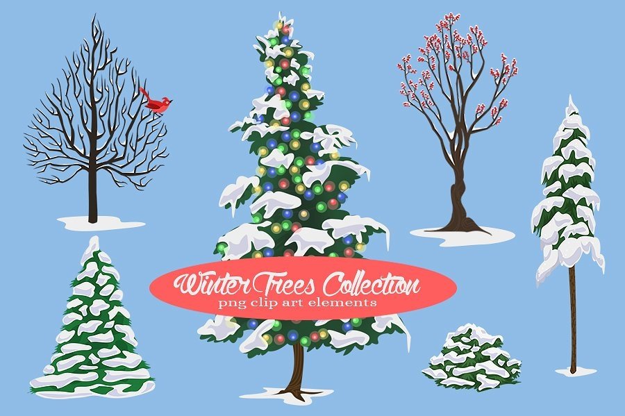 Winter Tree With Snow Clip Art