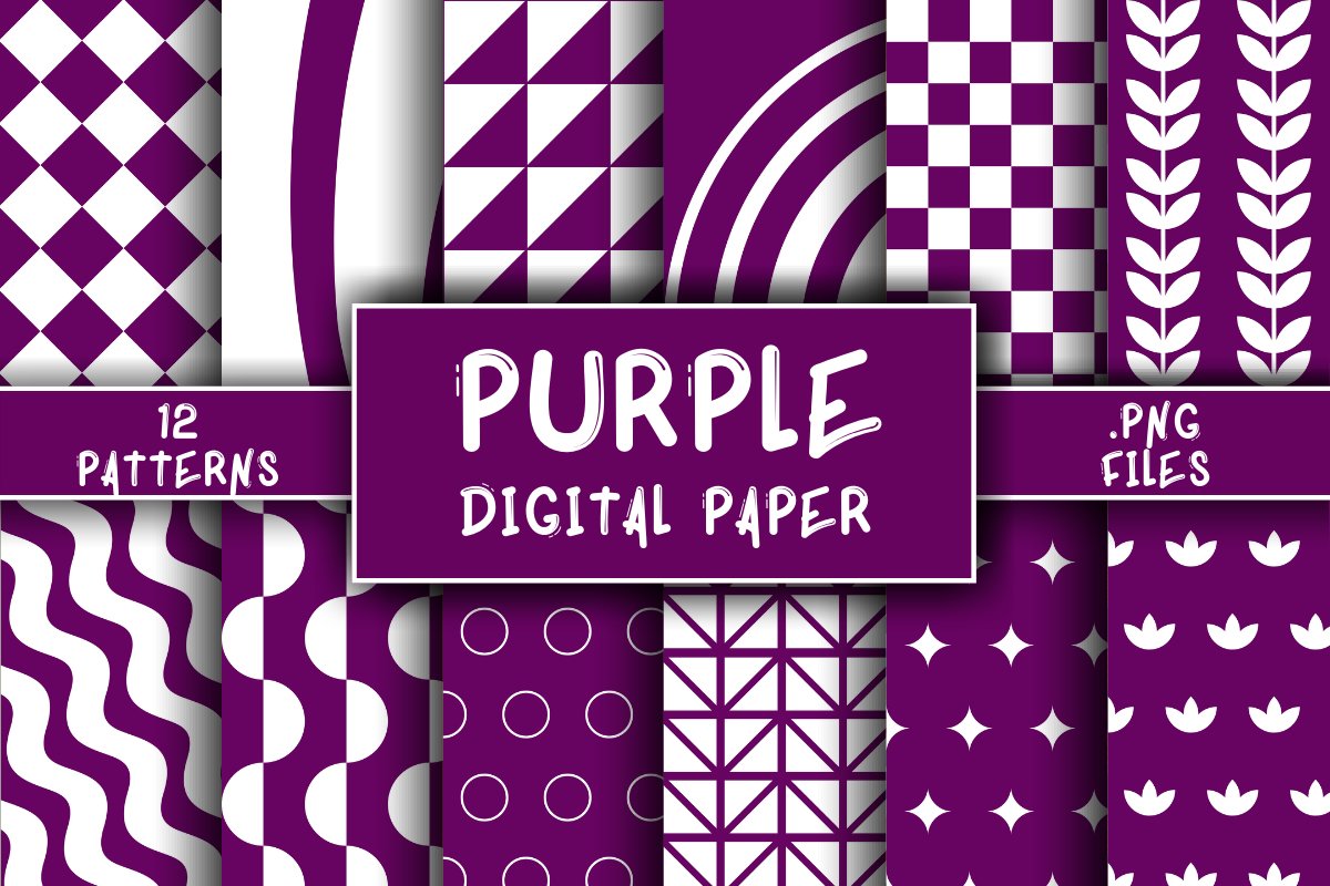 Purple Pattern Digital Paper (1098681) | Patterns | Design Bundles