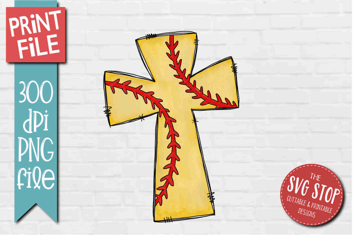 Cross Softball Clipart