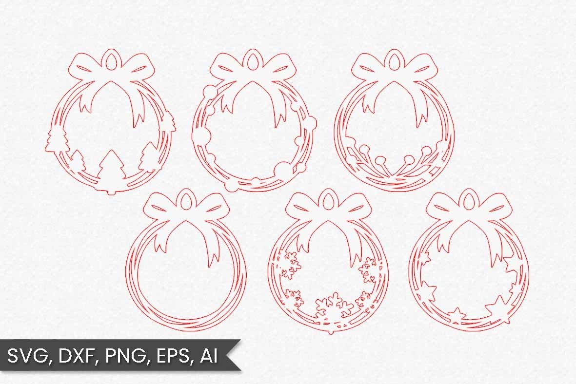 6 Christmas Ornaments, Cut File, Instant Download (420313) | Cut Files ...