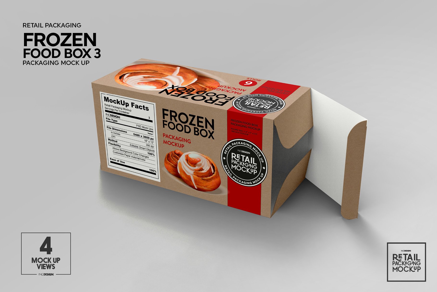 Long Frozen Food Box Packaging Mockup (1147200) | Branding | Design Bundles
