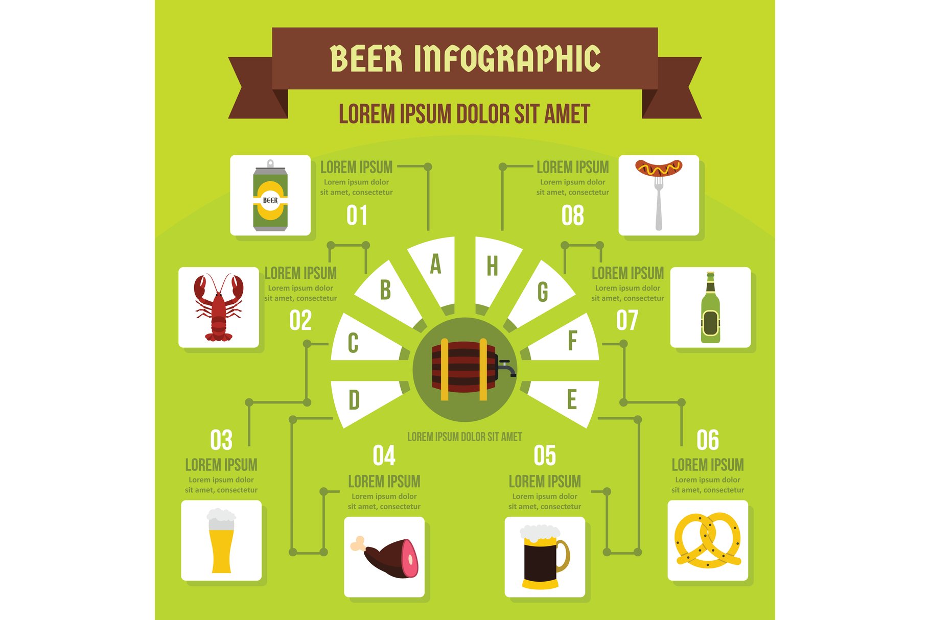 Beer infographic concept, flat style (307701) | Illustrations | Design ...