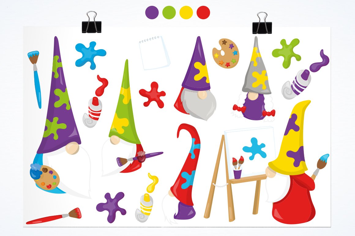 School Gnomes Graphics and illustrations, vecto