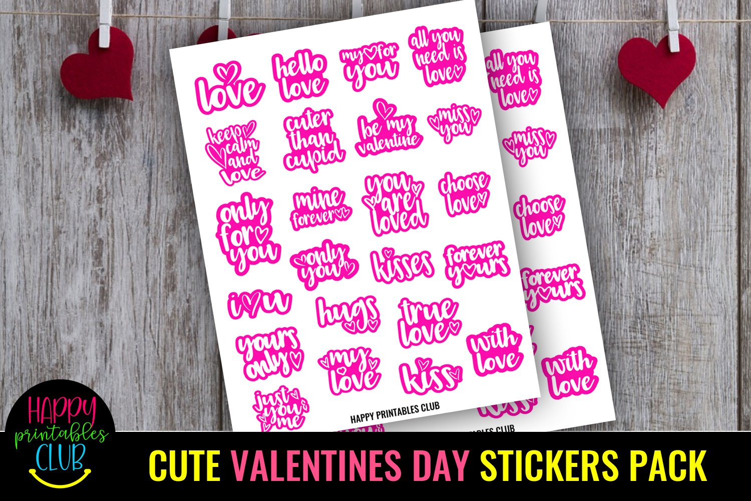 Cute Valentines Day Stickers Pack- Romantic Love Stickers (1077502 ...