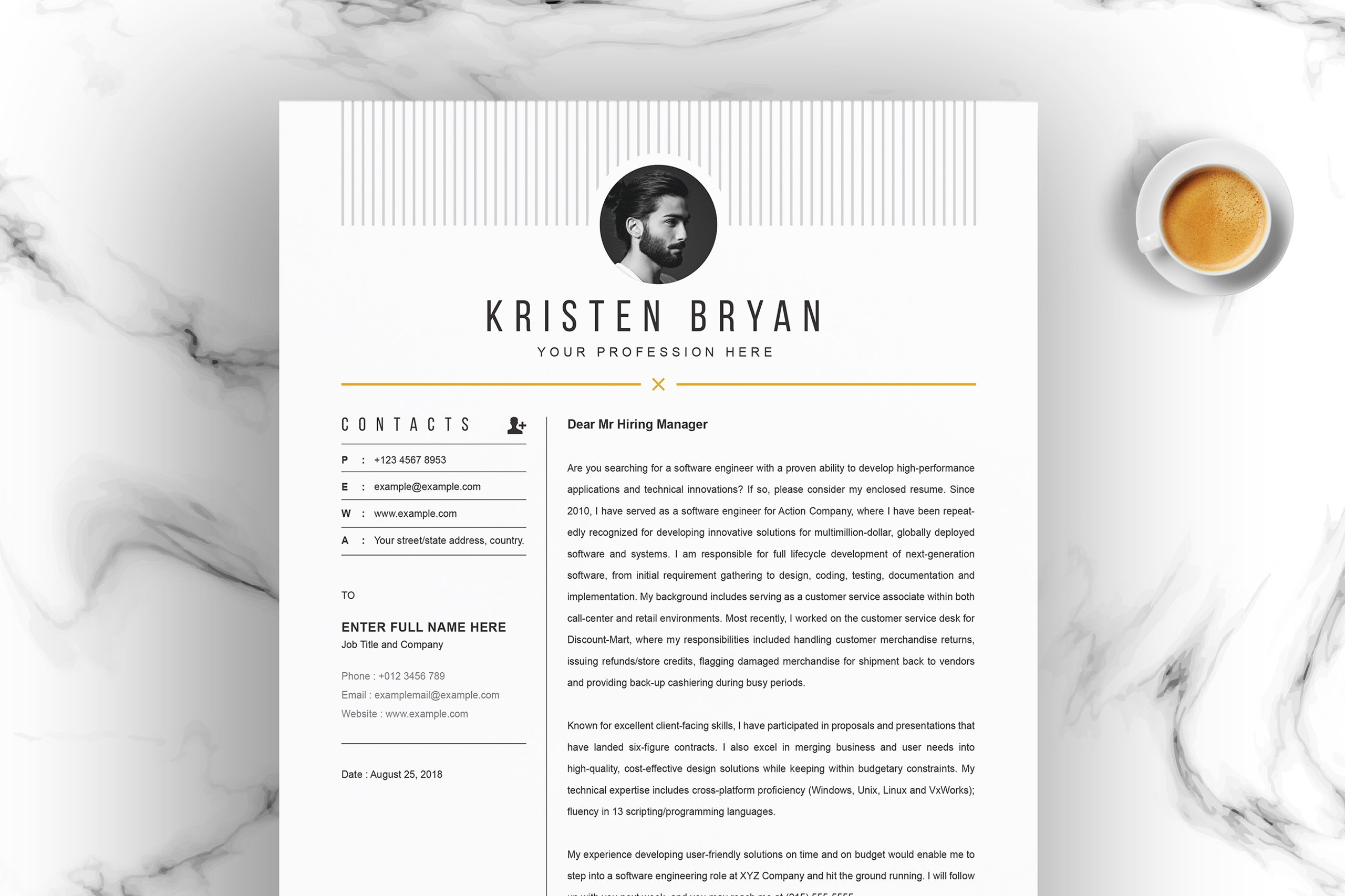 Creative Resume / CV Template (1014062) | Resume Templates | Design Bundles
